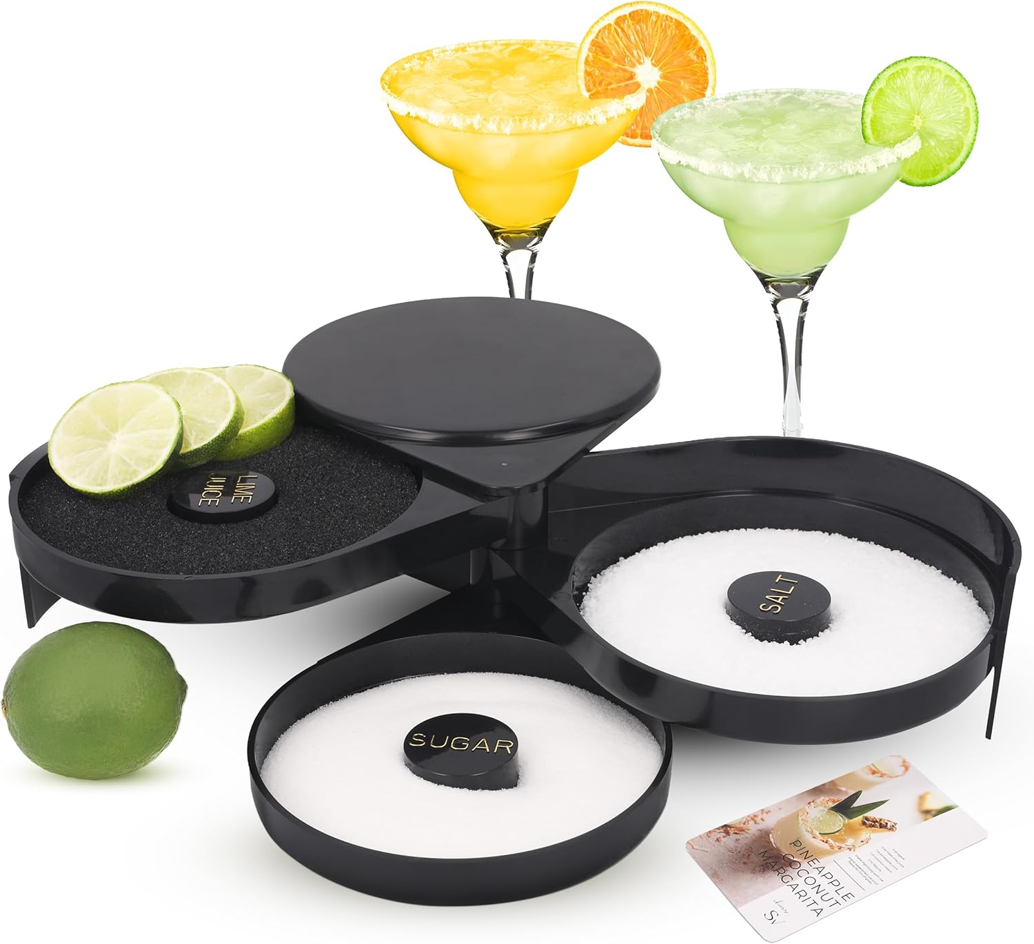 Amazon.com | Saltyvano - Margarita Salt Rimmer Set 3 Tier Glass Rimmer ...