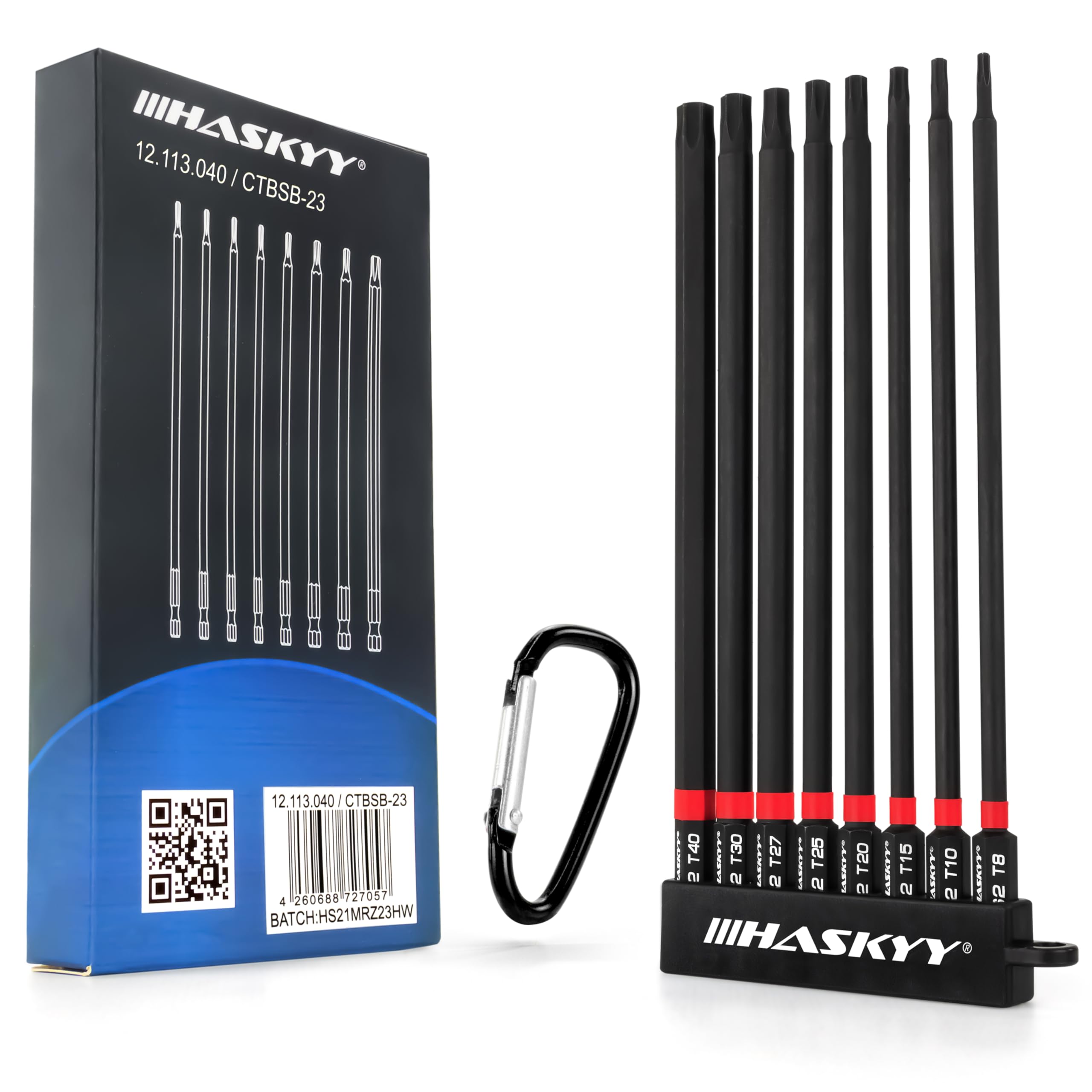 1/4" Torx Bits Set 150mm Lang T8 - T40 Torx Langbit magnetisch 8 Stück ...