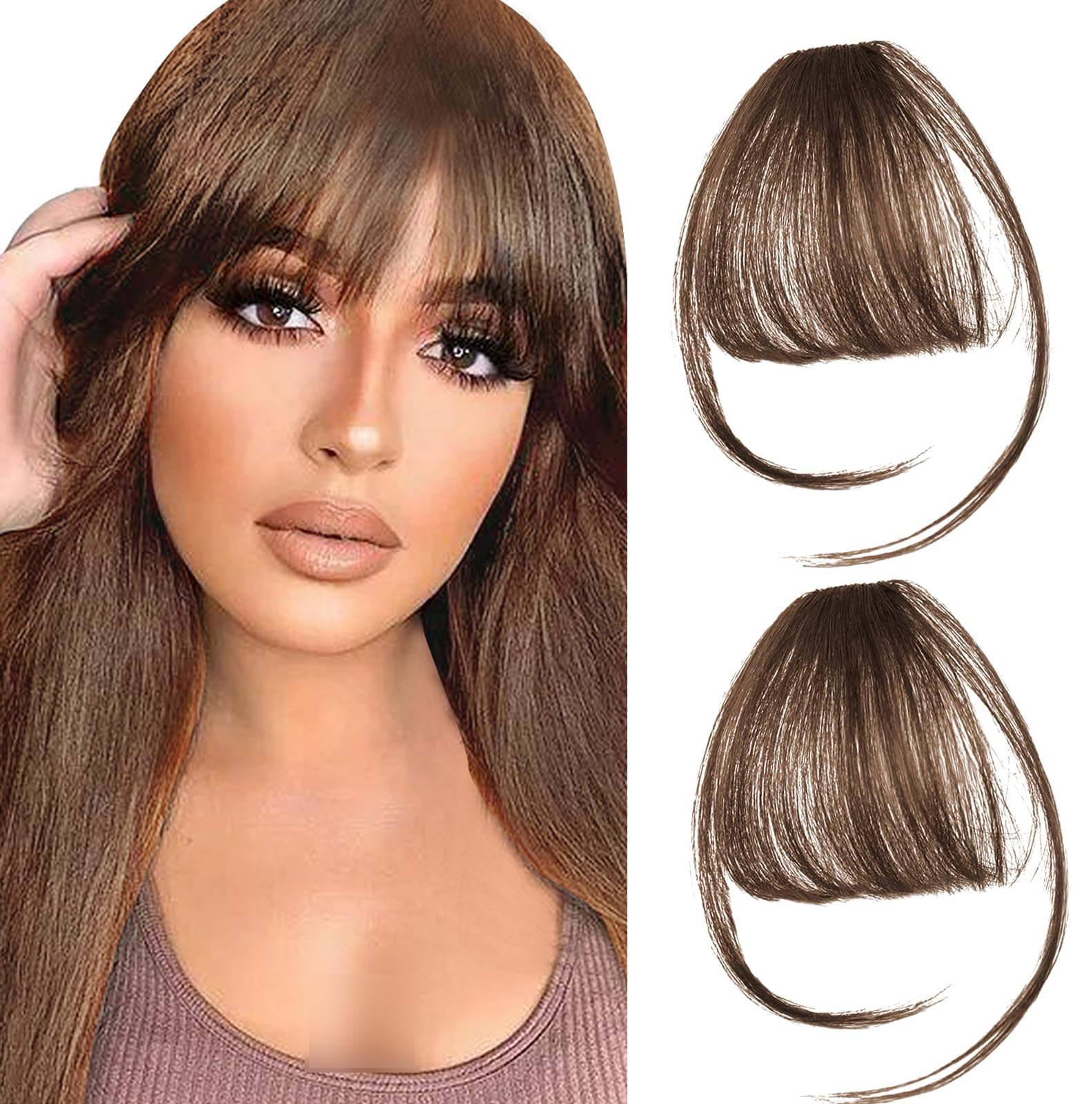 Amazon.com : FIRSTPELLA 2PCS Hair Clip in Bangs, Curved Bangs Hair Clip ...