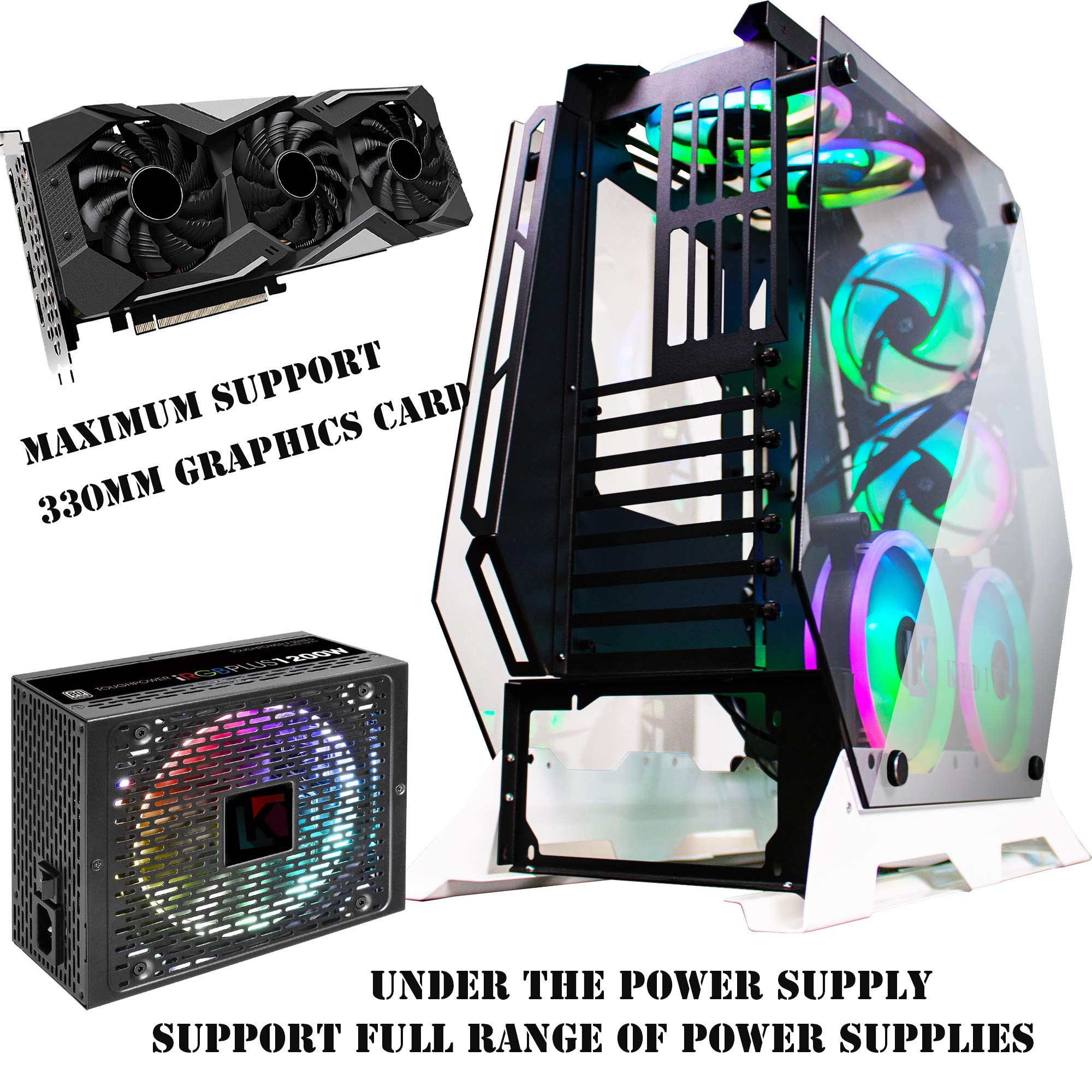 KEDIERS Computer Case ATX Mid Tower PC Gaming Case Open Tower Case ...