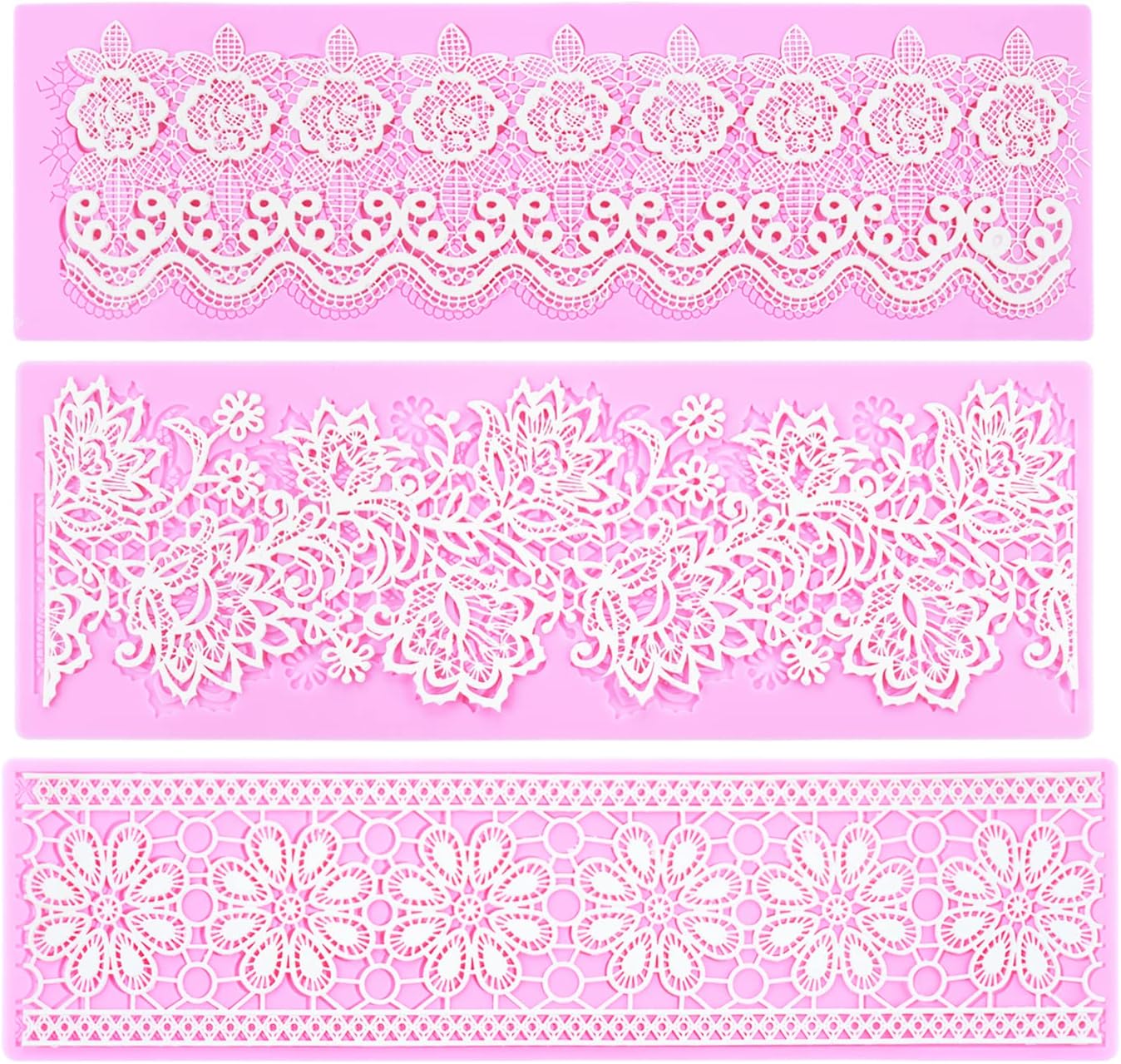 Amazon.com: Embossing Lace Fondant Molds, Multi Circle Flowers Lace Mat ...