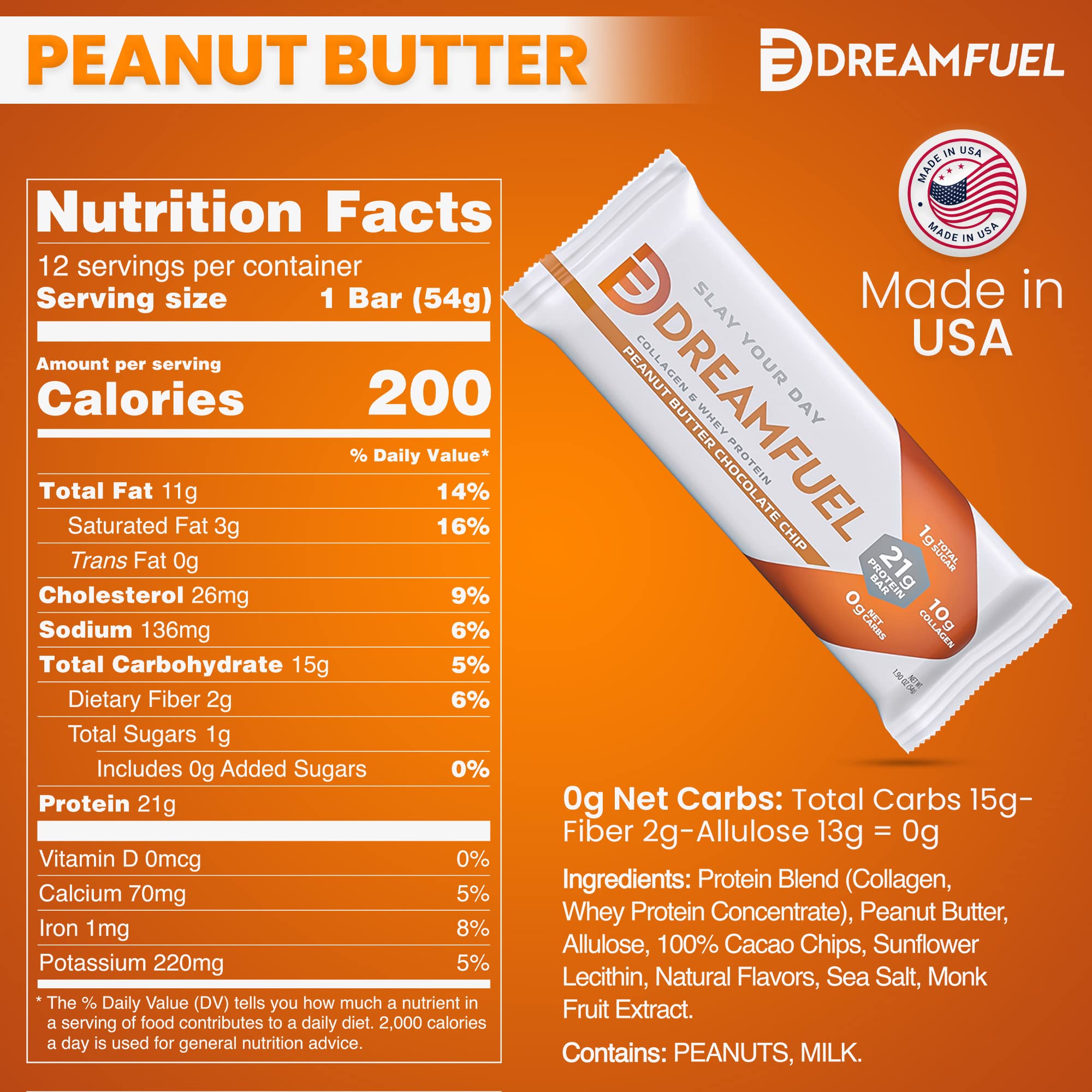 Snapklik.com : DREAM FUEL High Protein Bar, Peanut Butter Chocolate ...