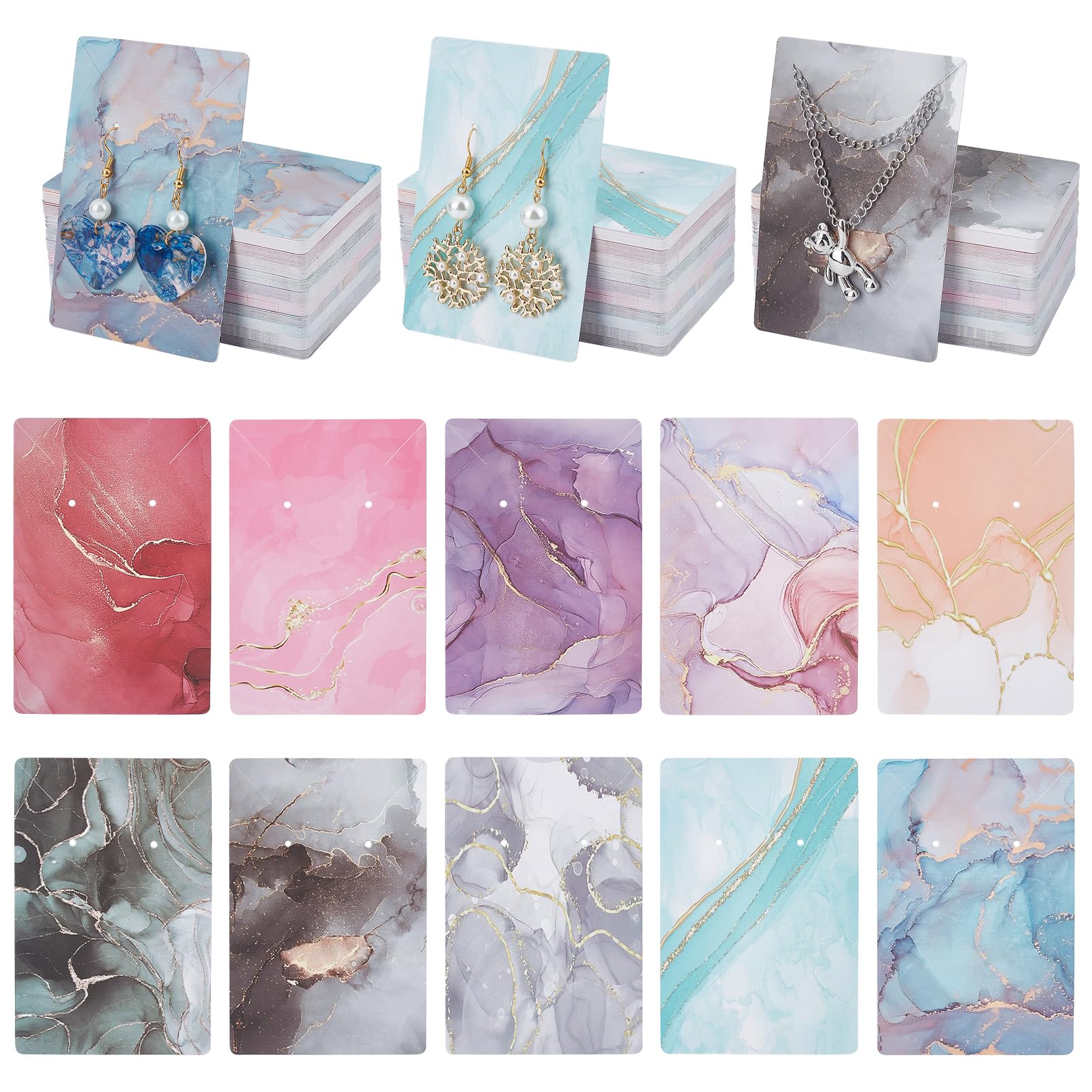 SUNNYCLUE Earring Display Cards Necklace Displaying Holder Card Ink ...