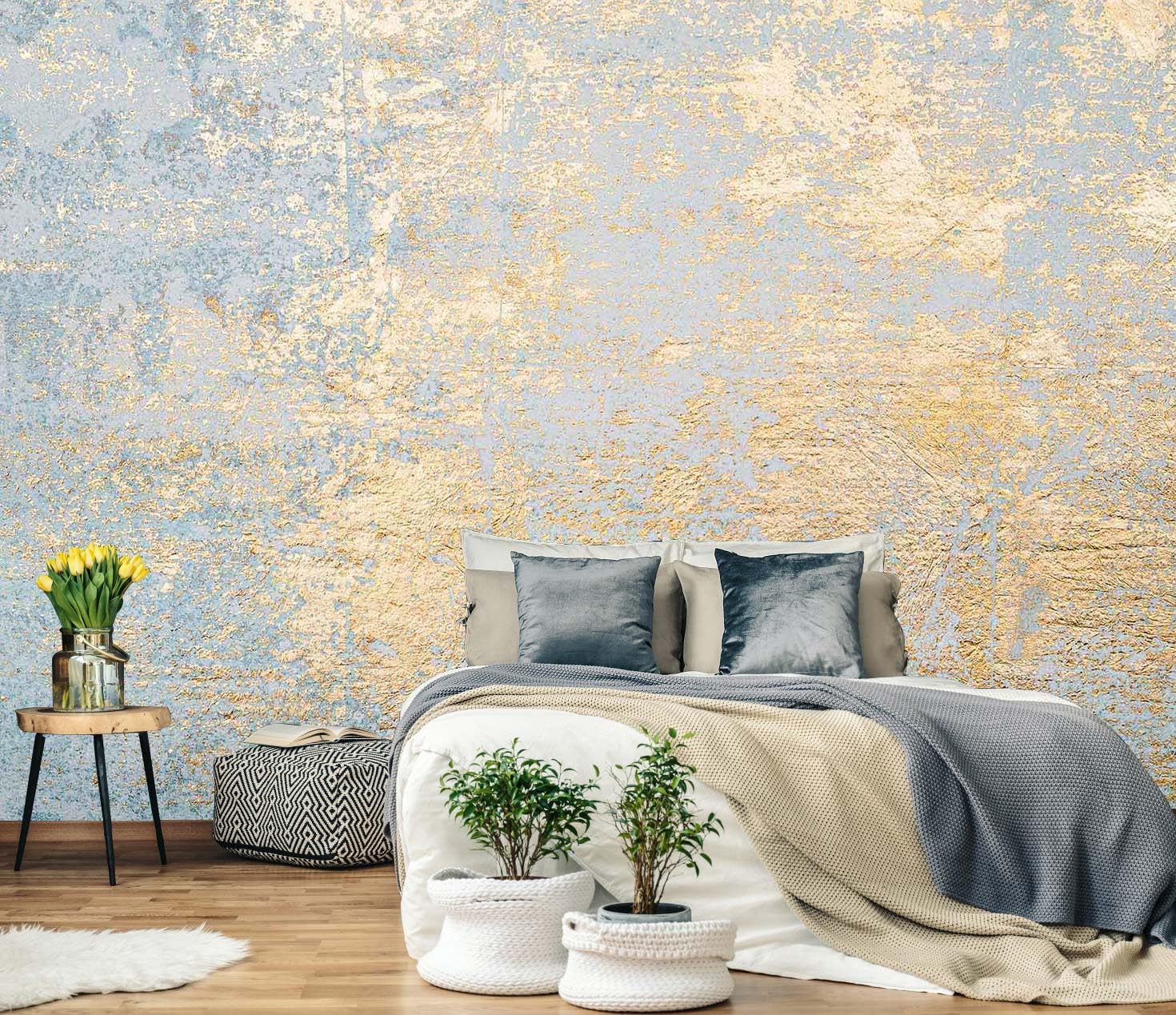 Retro Gold Abstract Wallpaper Imitation Wall Texture Wall Mural for ...