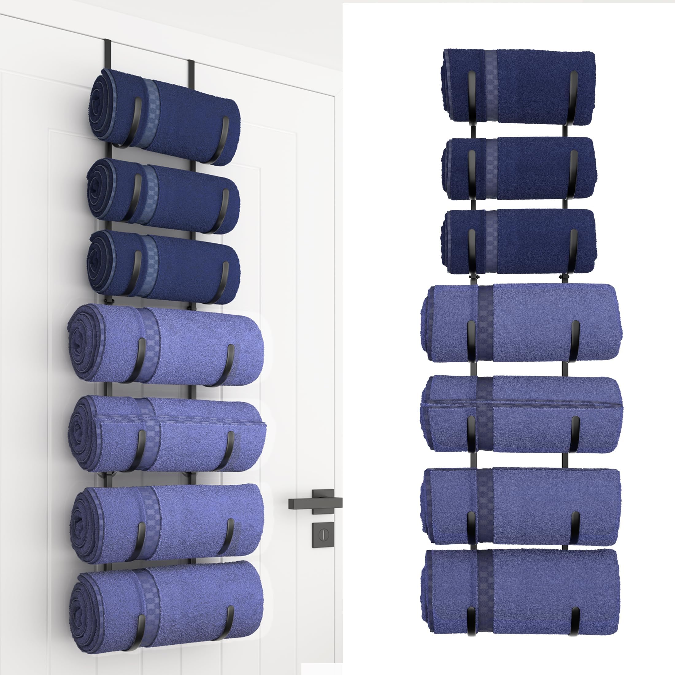 Amazon.com: XRMAO Upgrated 7-Tier Over The Door Towel Racks, Metal Wall ...