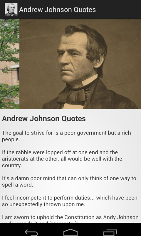 Andrew Johnson Quotes On Reconstruction