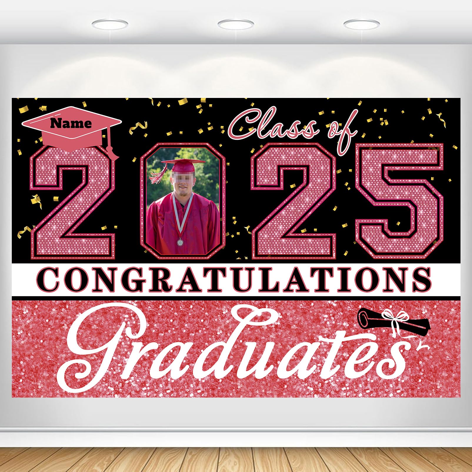 Amazon.com: Dicodes Custom Graduation Party Decorations 2025 - Large ...