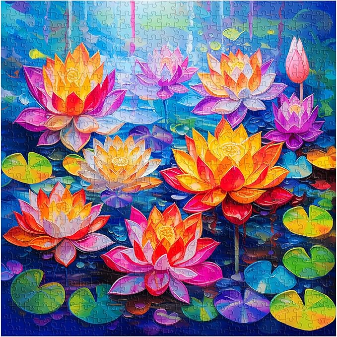 Amazon.com: Rainbow Lotus Flower Puzzle 1000 Pieces for Adults ...