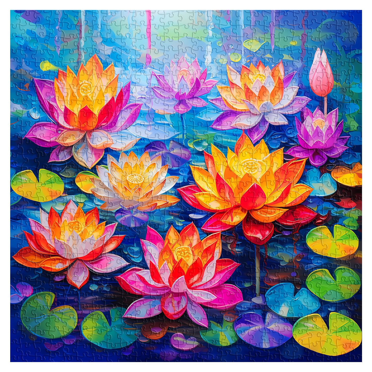 Amazon.com: Rainbow Lotus Flower Puzzle 1000 Pieces for Adults ...