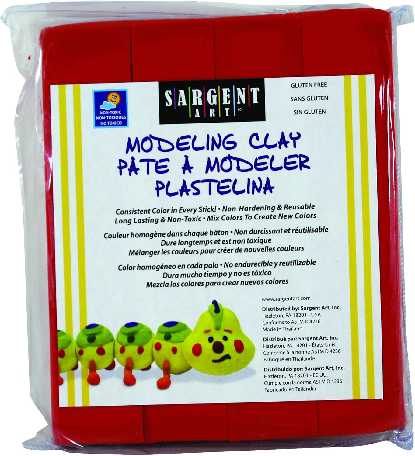 Amazon.com: Sargent Art 22-4020 1-Pound Solid Color Modeling Clay, Red