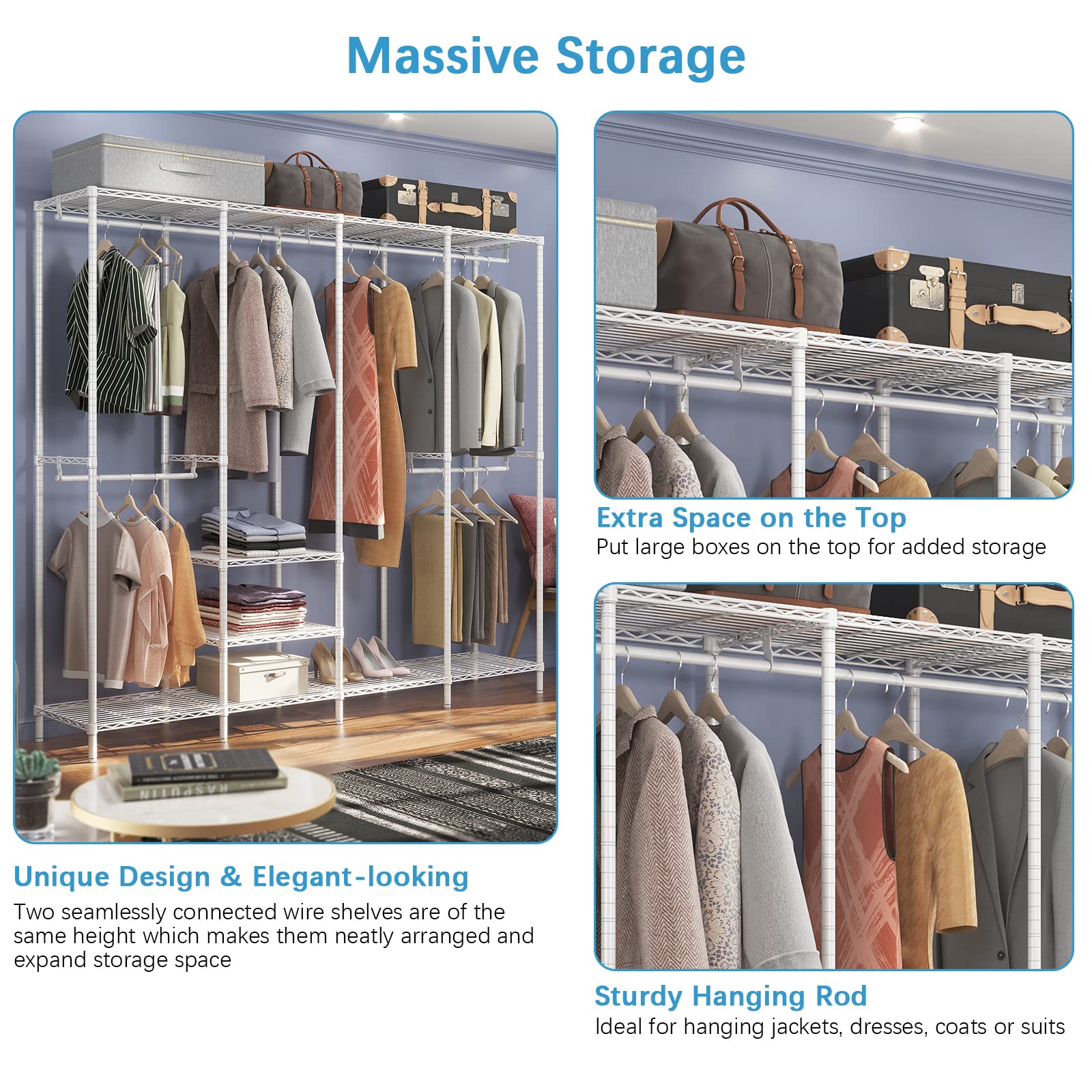 VIPEK V40 Wire Garment Rack Heavy Duty Clothes Rack for Hanging Clothes ...