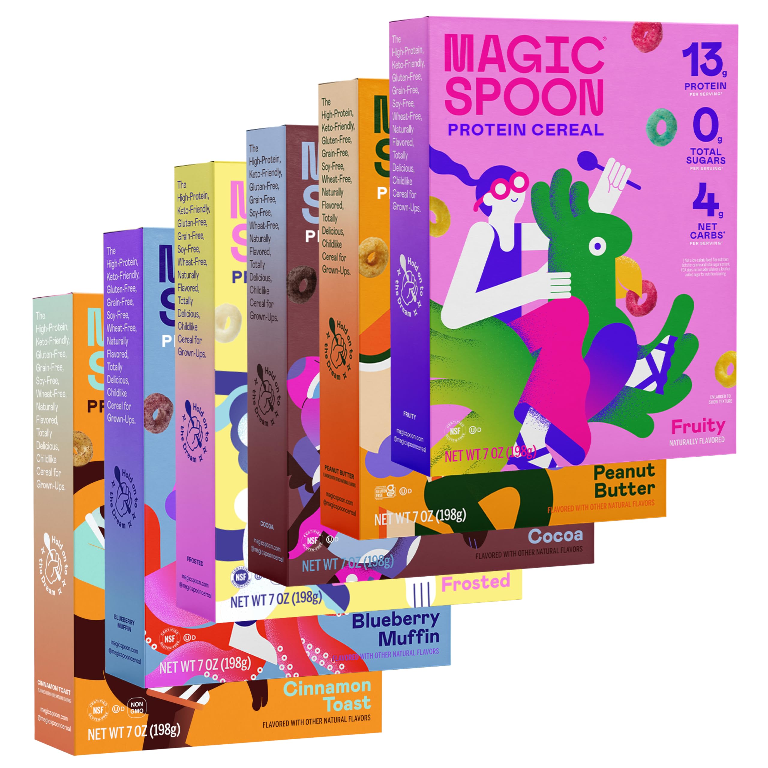 Amazon.com: Magic Spoon Cereal, Variety 6-Pack of Cereal + Spoon - Keto ...