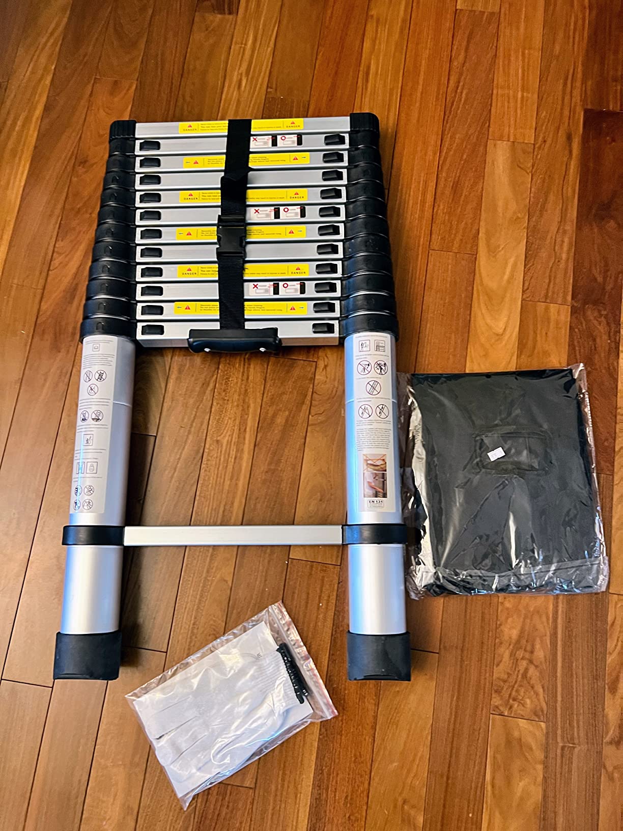 $20/mo - Finance FEETE 12.5FT A Frame Telescoping Ladder, Lightweight ...