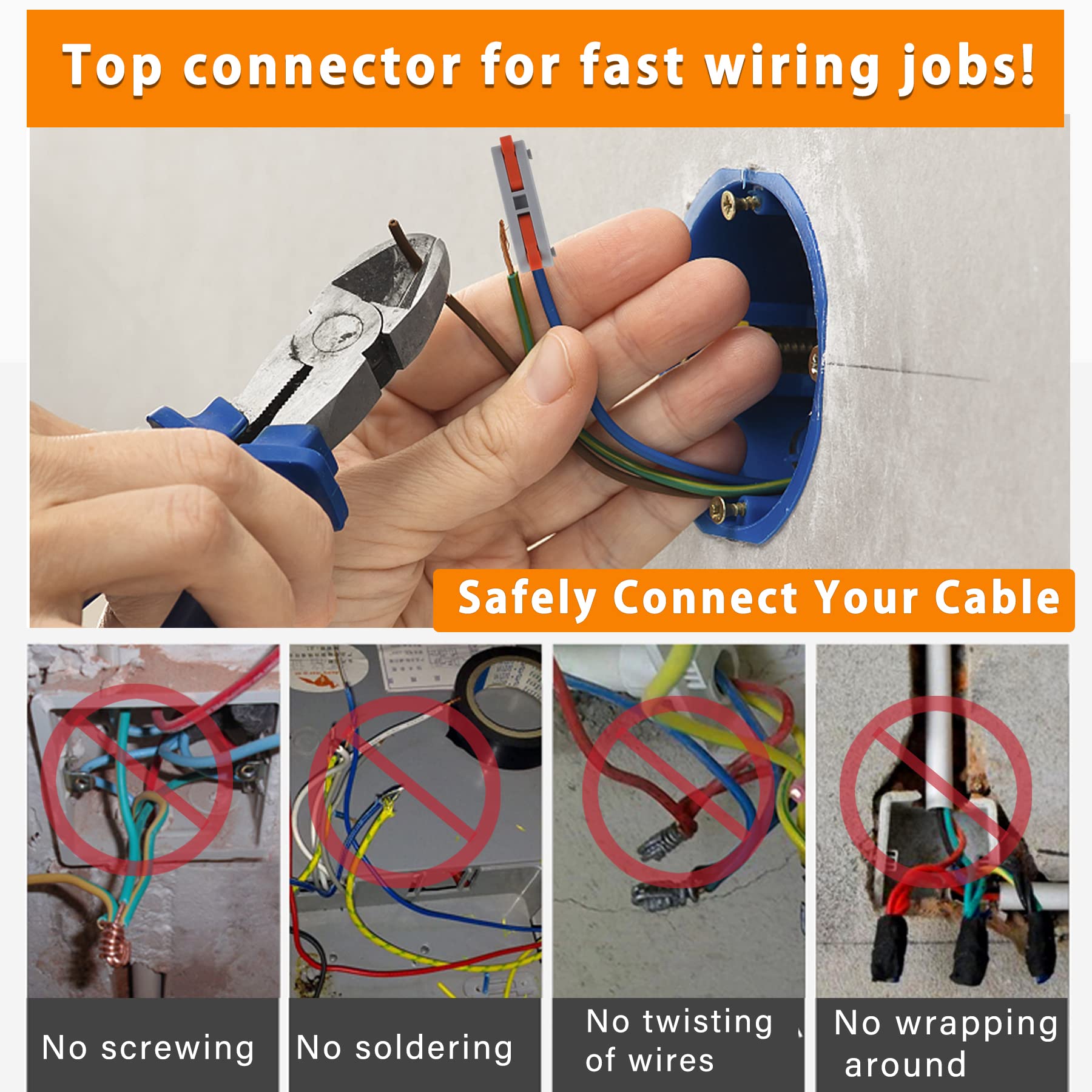 Snapklik.com : Lever Wire Nut Connectors Terminals Kit, 1 To 1 Inline ...