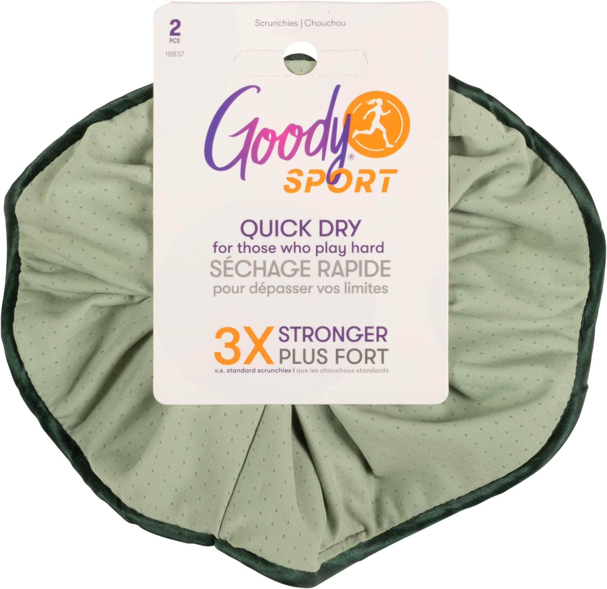 Amazon.com: Goody Sport Forever Scrunchies, 2 Ct, Blue & Green, 3X ...