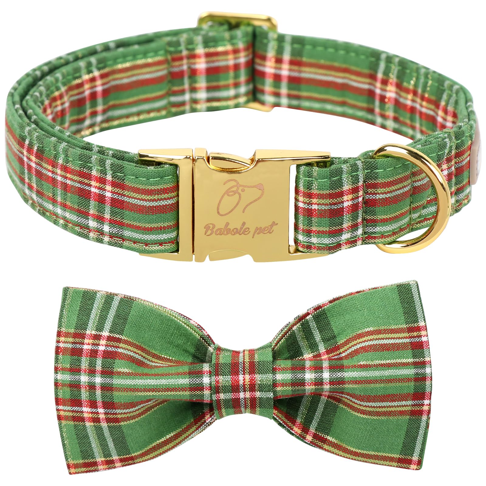 Amazon.com : Babole Pet Christmas Dog Collars for Large Dog with Bow ...