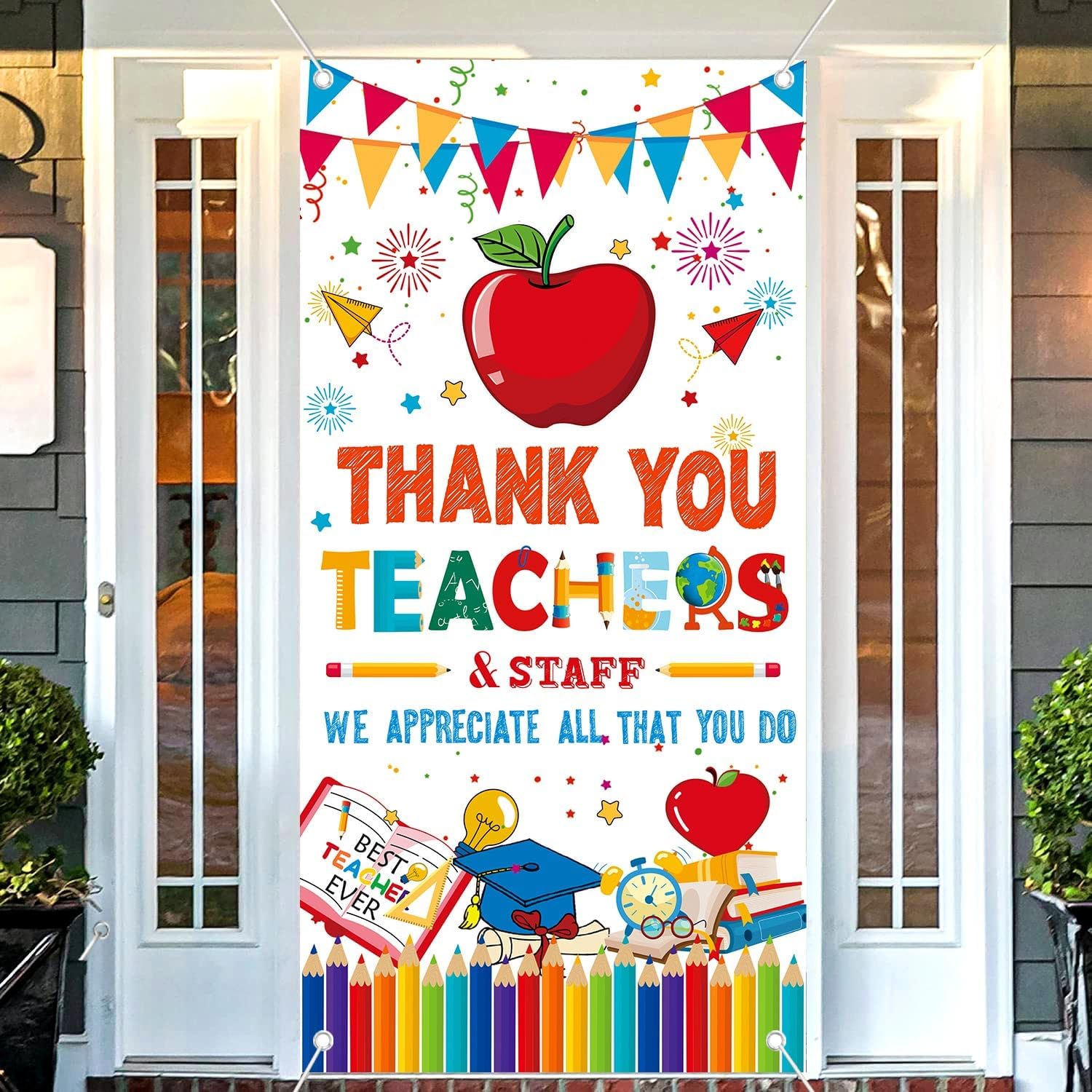 Amazon.com: Teacher Appreciation Door Decorations, 3-Piece Banner Set ...