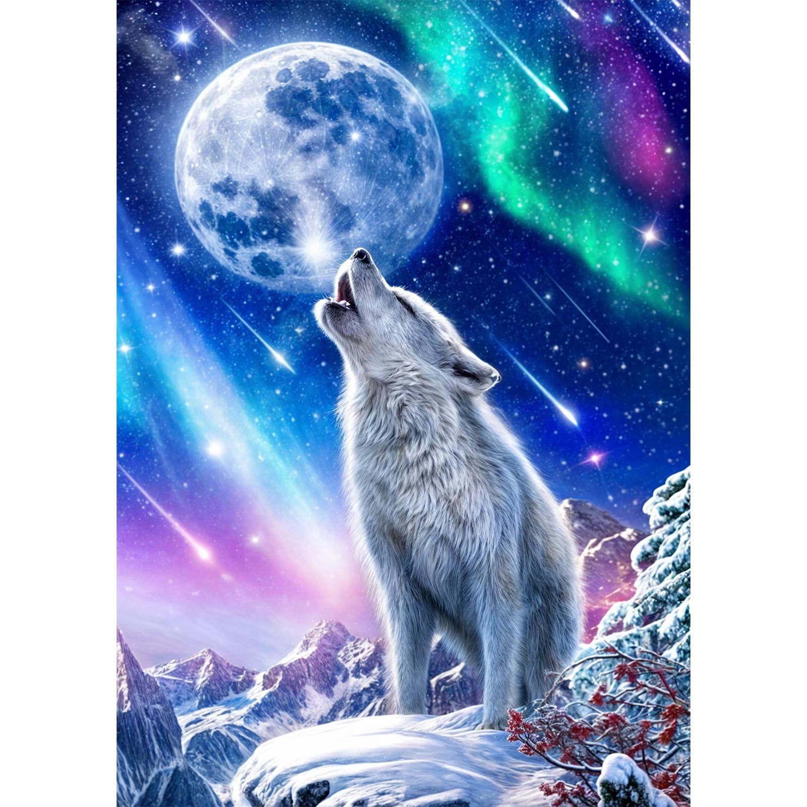 CEOVR Wolf Diamond Painting Kits for Adults, 5D DIY Full Drill Moon ...