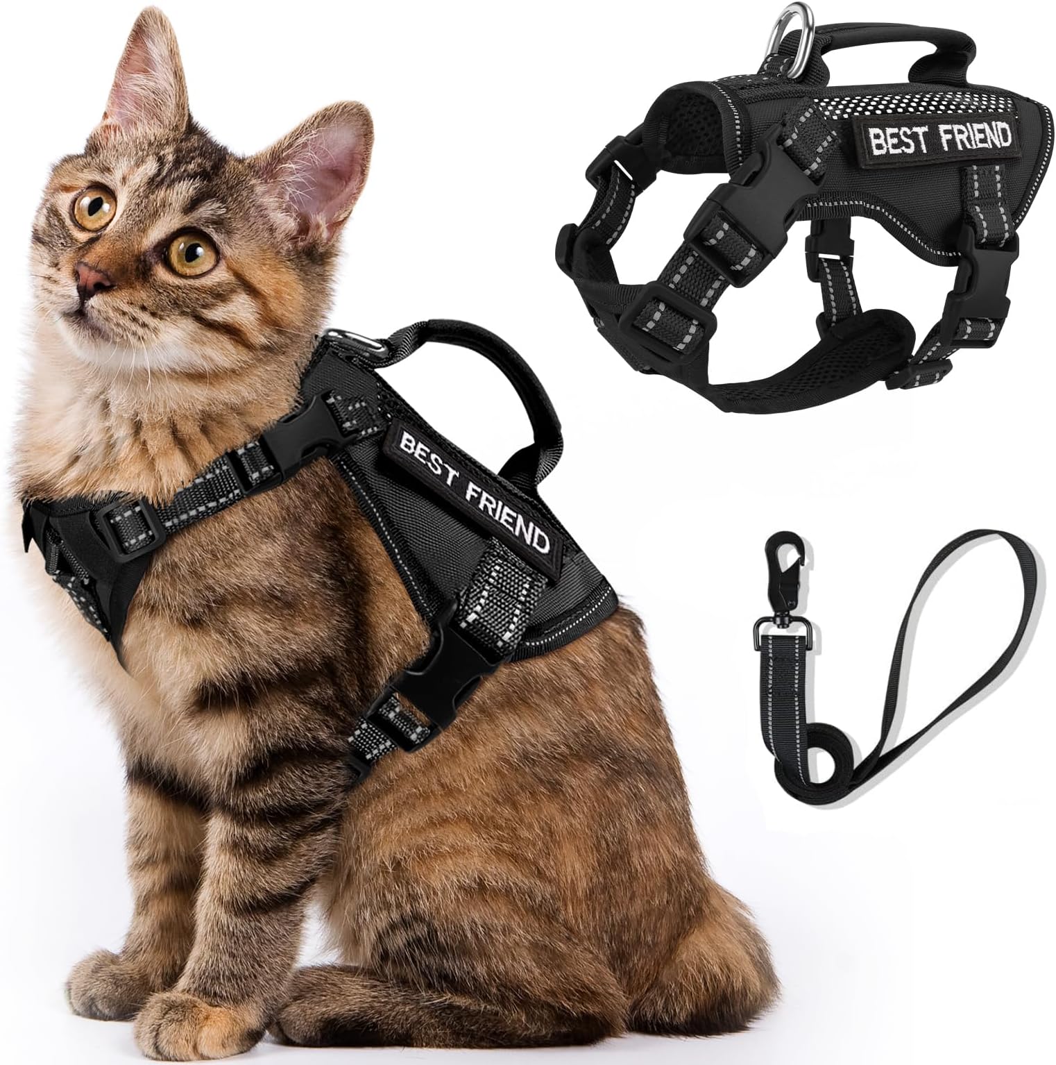 SALFSE Tactical Cat Harness and Leash, Air Mesh Cat Walking Vest ...