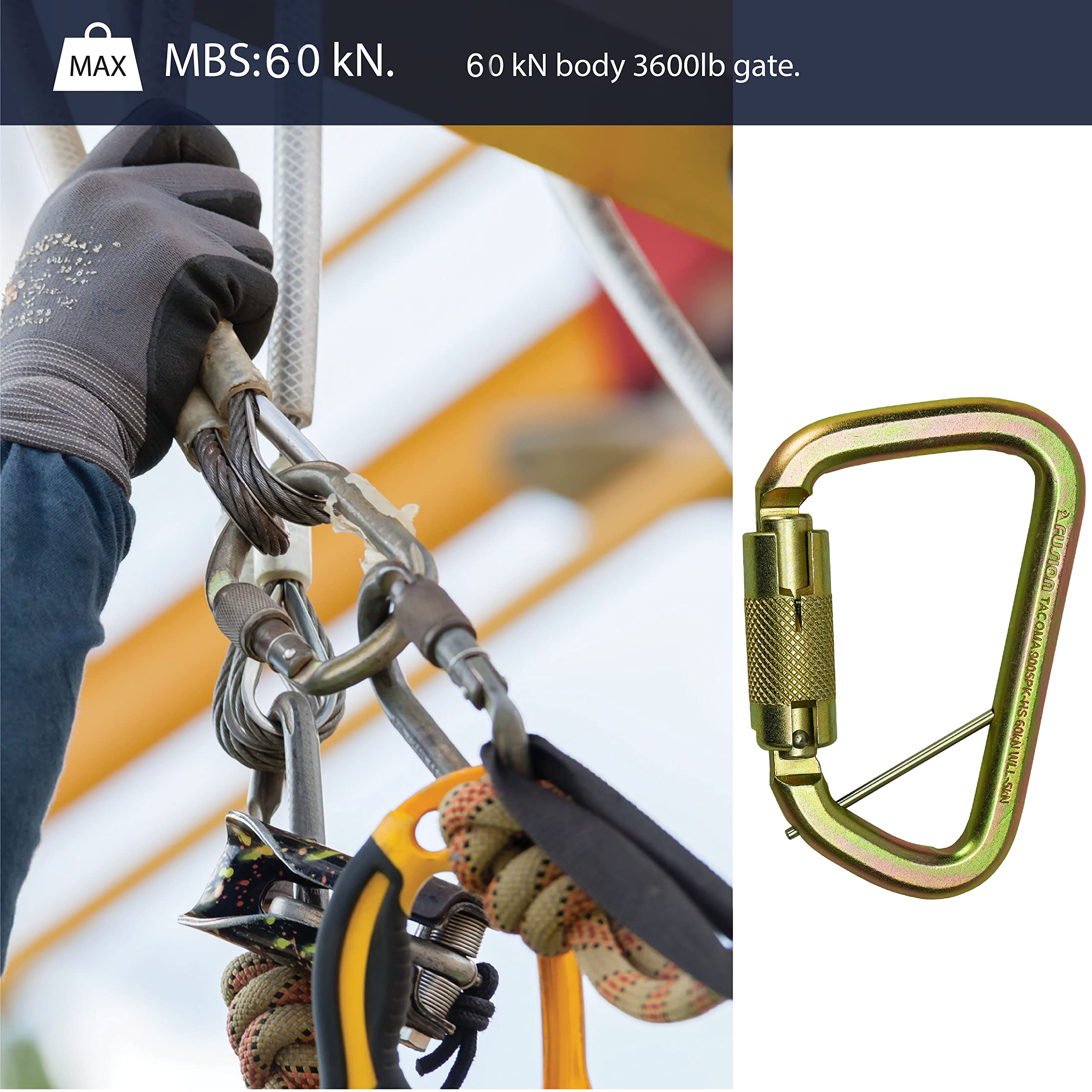 Snapklik.com : Fusion Climb Auto Locking Carabiner 60KN Tacoma ...