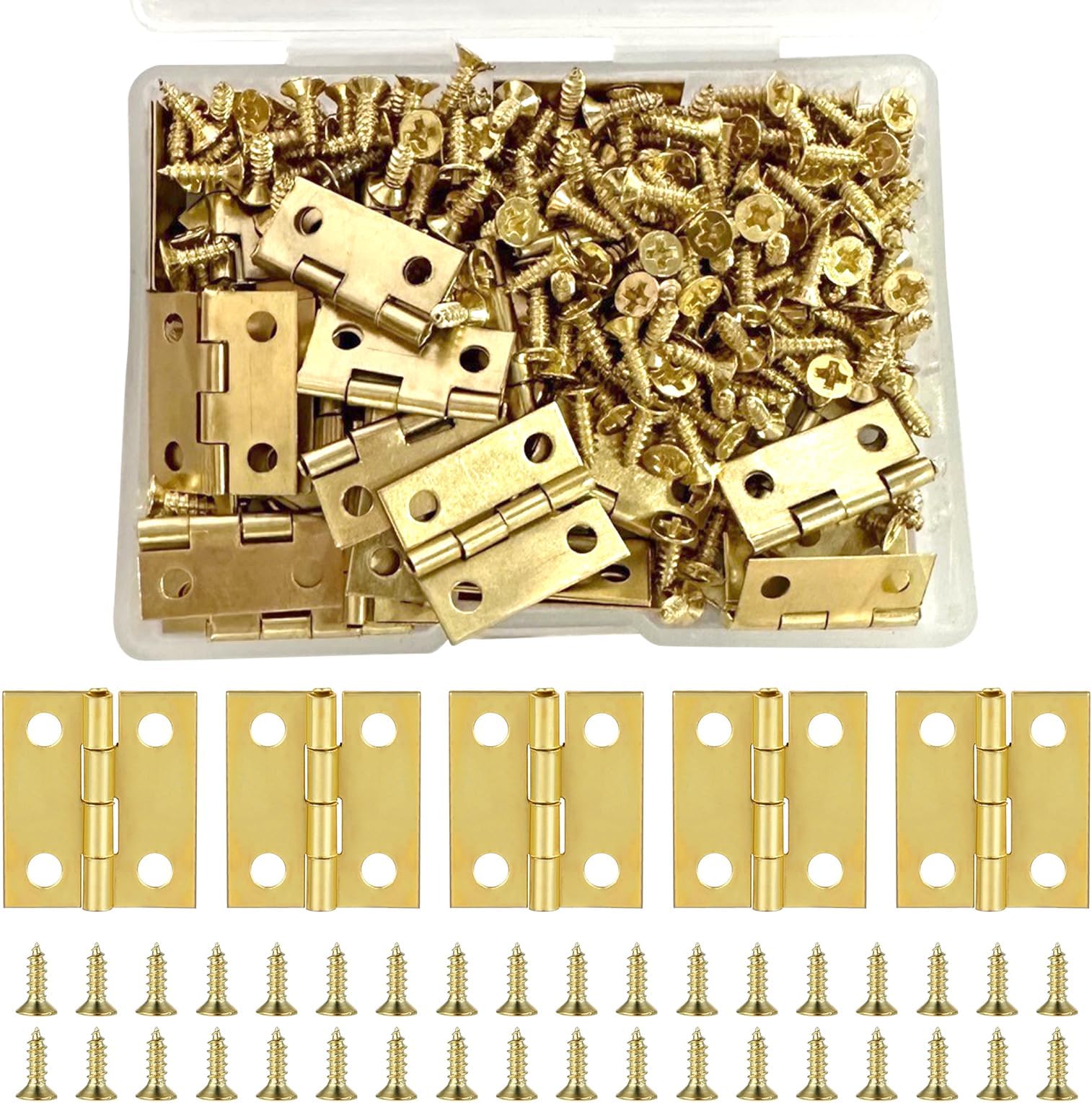 Small Hinges for Wood, 50Pcs Mini Cabinet Hinge 18 x 15 mm Small ...