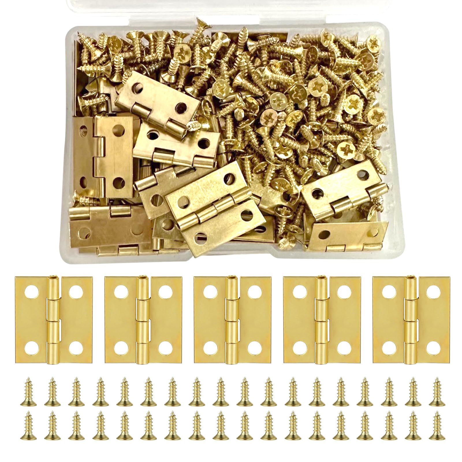 Small Hinges for Wood, 50Pcs Mini Cabinet Hinge 18 x 15 mm Small ...