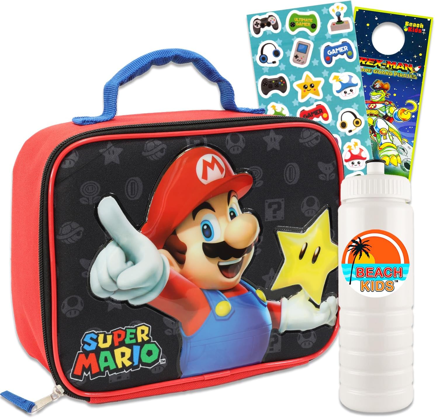 Amazon.com: Super Mario Lunch Box Set - Bundle of Insulated Mario Lunch ...