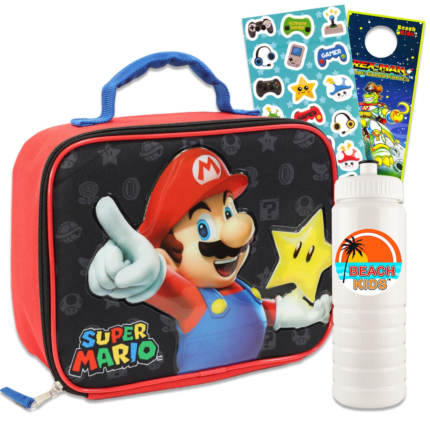 Amazon.com: Super Mario Lunch Box Set - Bundle of Insulated Mario Lunch ...