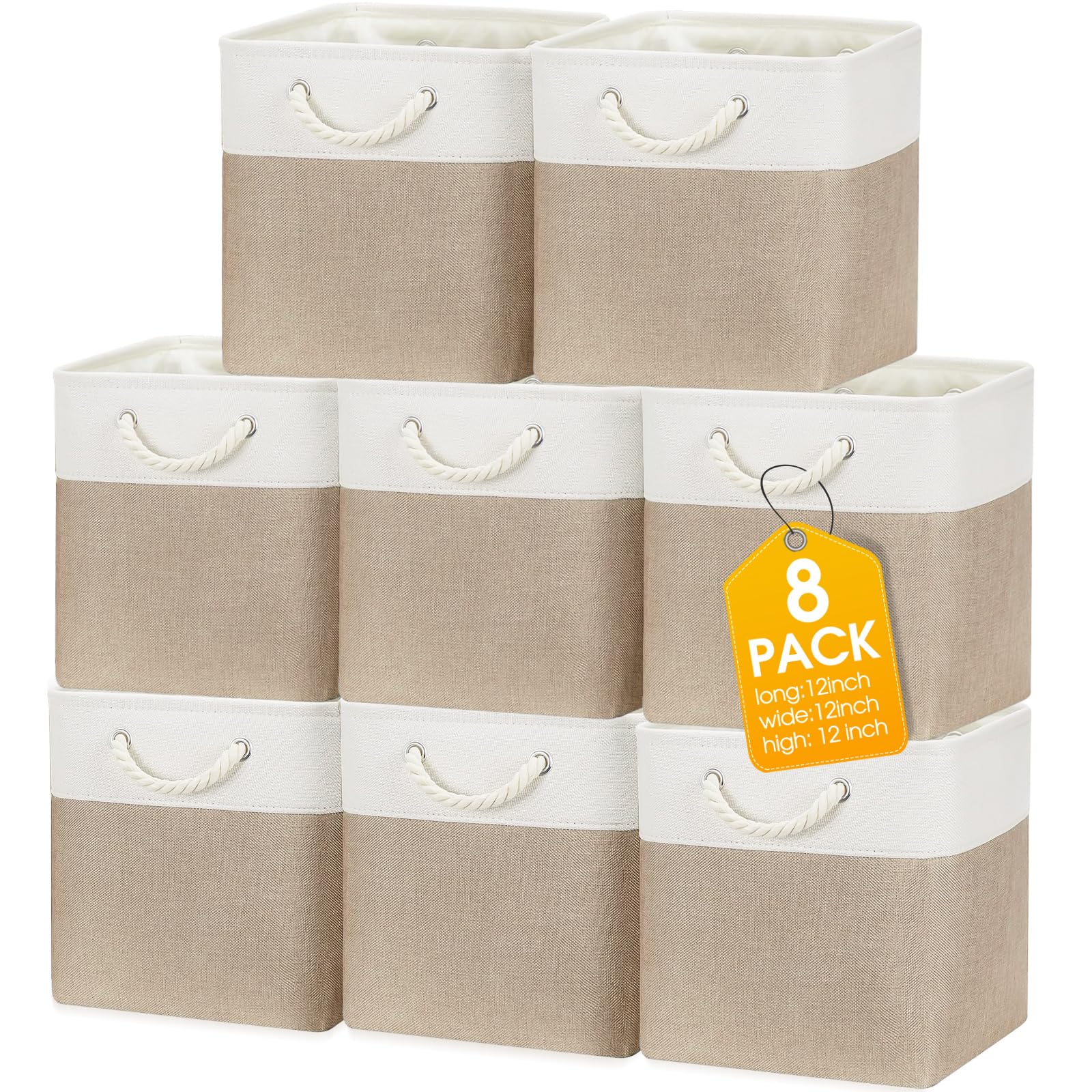 Amazon.com: meekoo 8 Pack Collapsible Storage Bins Fabric Storage Bins ...