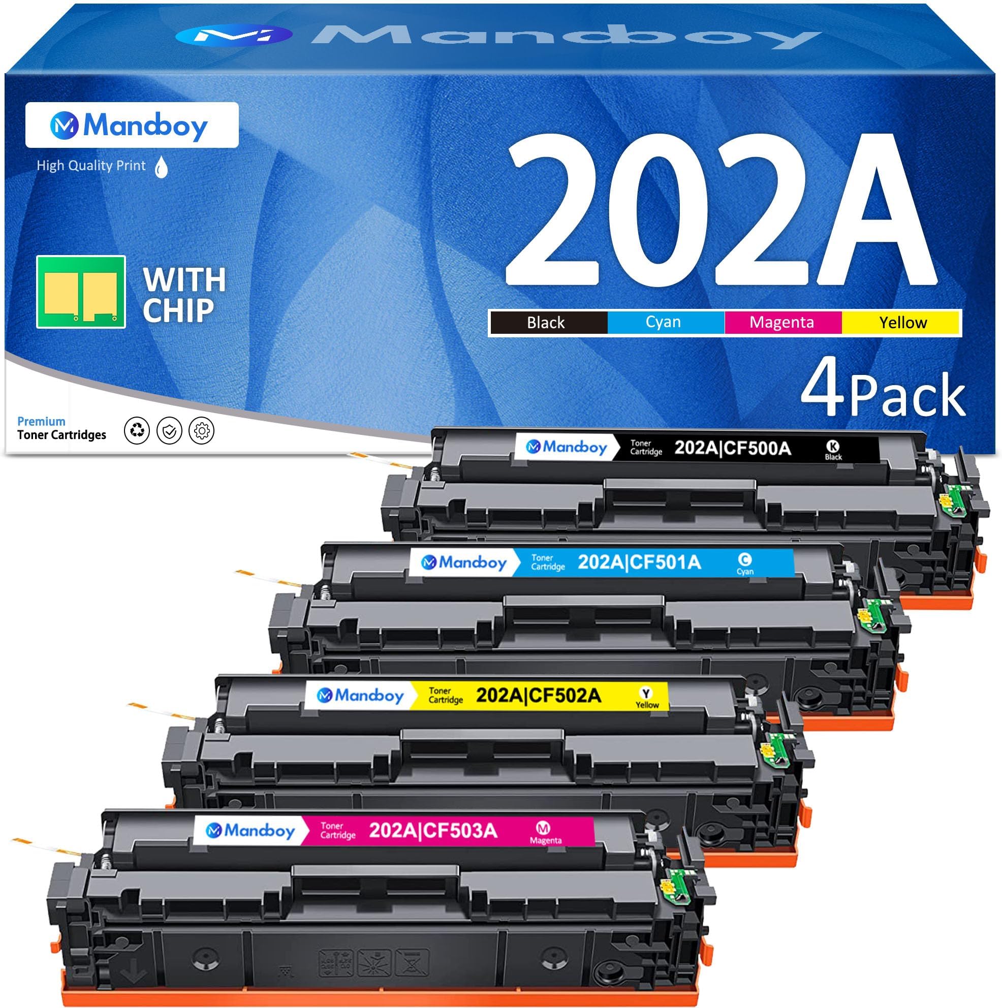 Amazon.com: 202A Toner Cartridge 4 Pack Replacement for HP 202A Toner ...