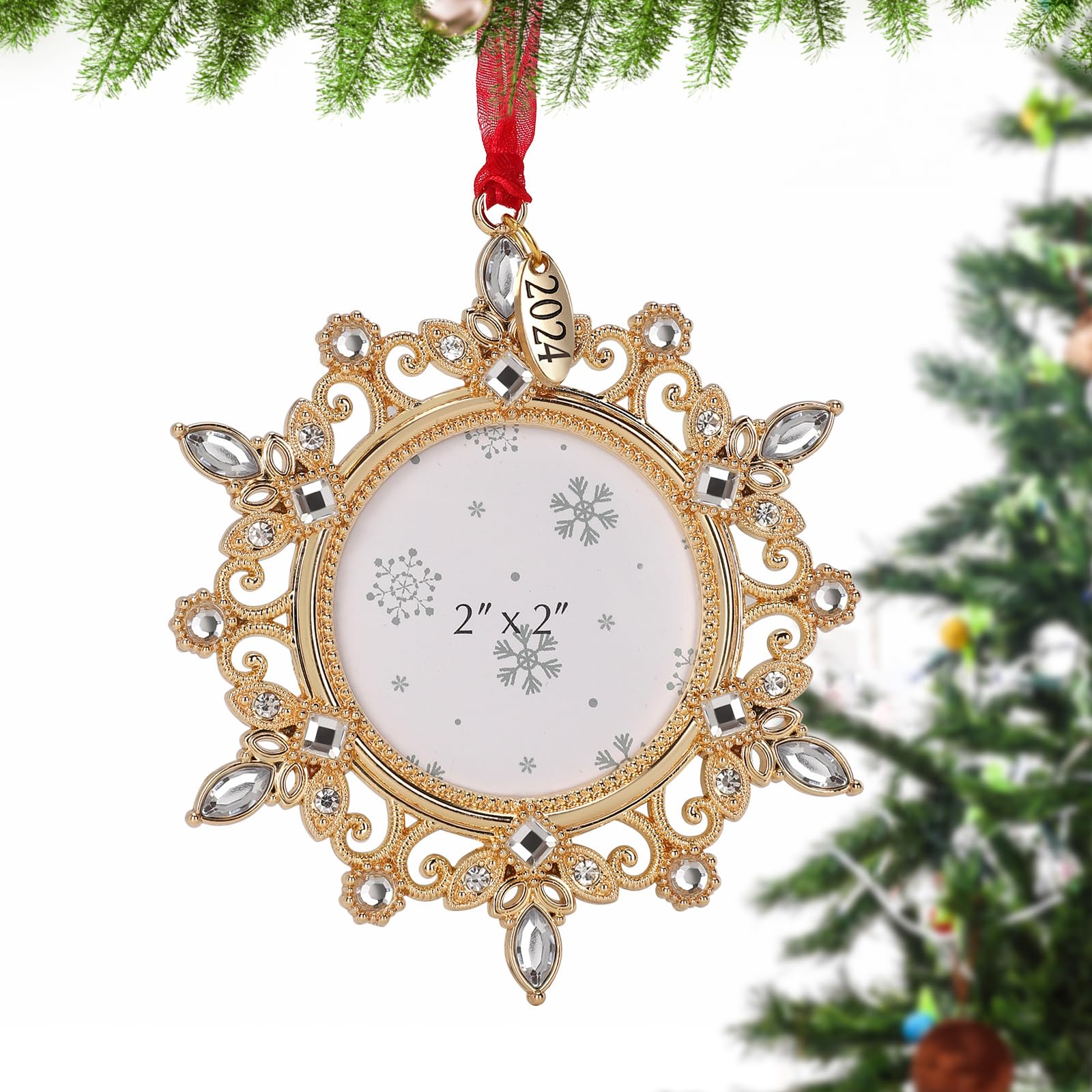 Amazon.com - NEYEABL 【Christmas Snowflake Frame Ornaments】 2 "Photo ...