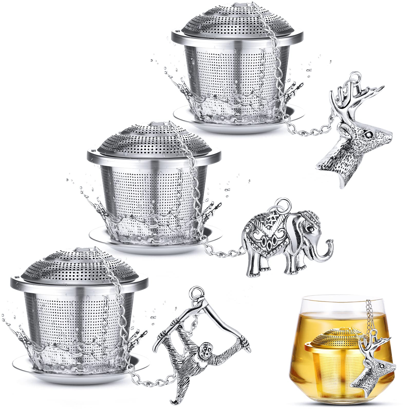 Amazon.com: Tea Infusers for Loose Tea 3 Sets Loose Leaf Tea Steeper ...