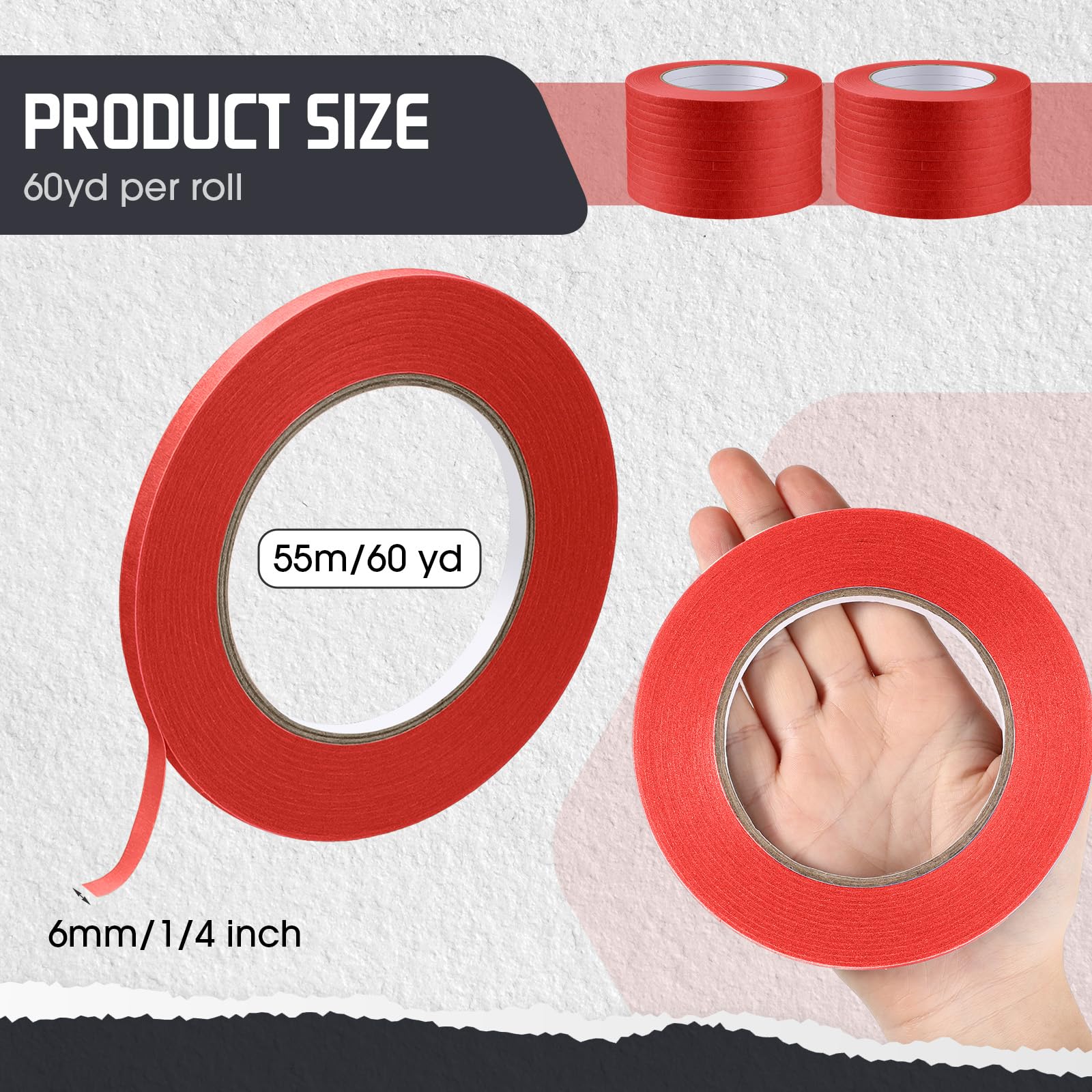 Snapklik.com : Cholemy 12 Rolls Painters Tape 1/4 Inches X 60 Yd ...