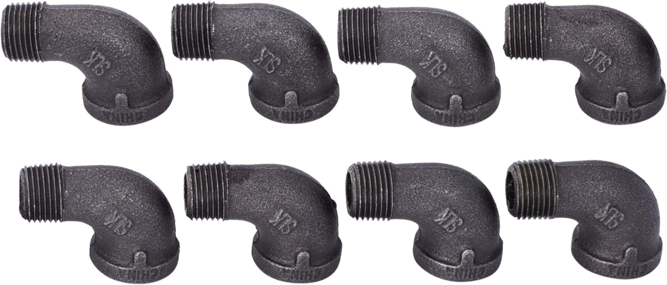 Amazon.com: 1/2" Street Elbow 90 Degree Fitting, PIPE DECOR Black ...
