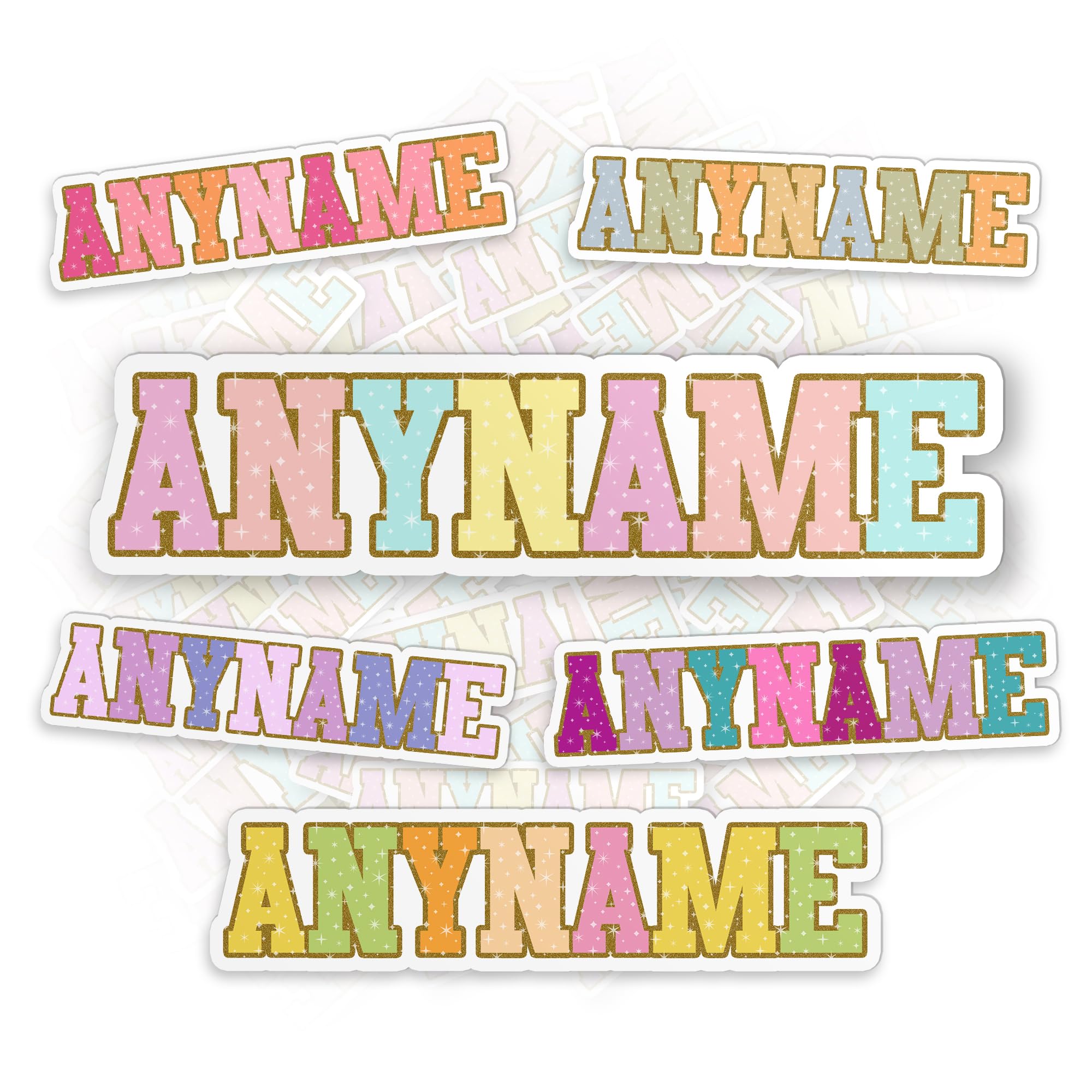 Amazon.com: Custom Name Sticker, Personalized Name Stickers Varsity ...