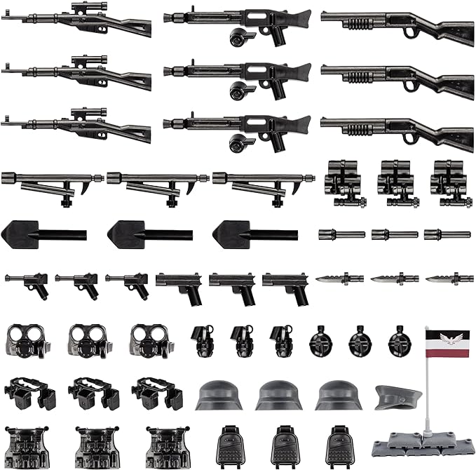 Amazon.com: MaozyHomie 63 Pcs Battle Blocks Bricks Weapons Pack ...