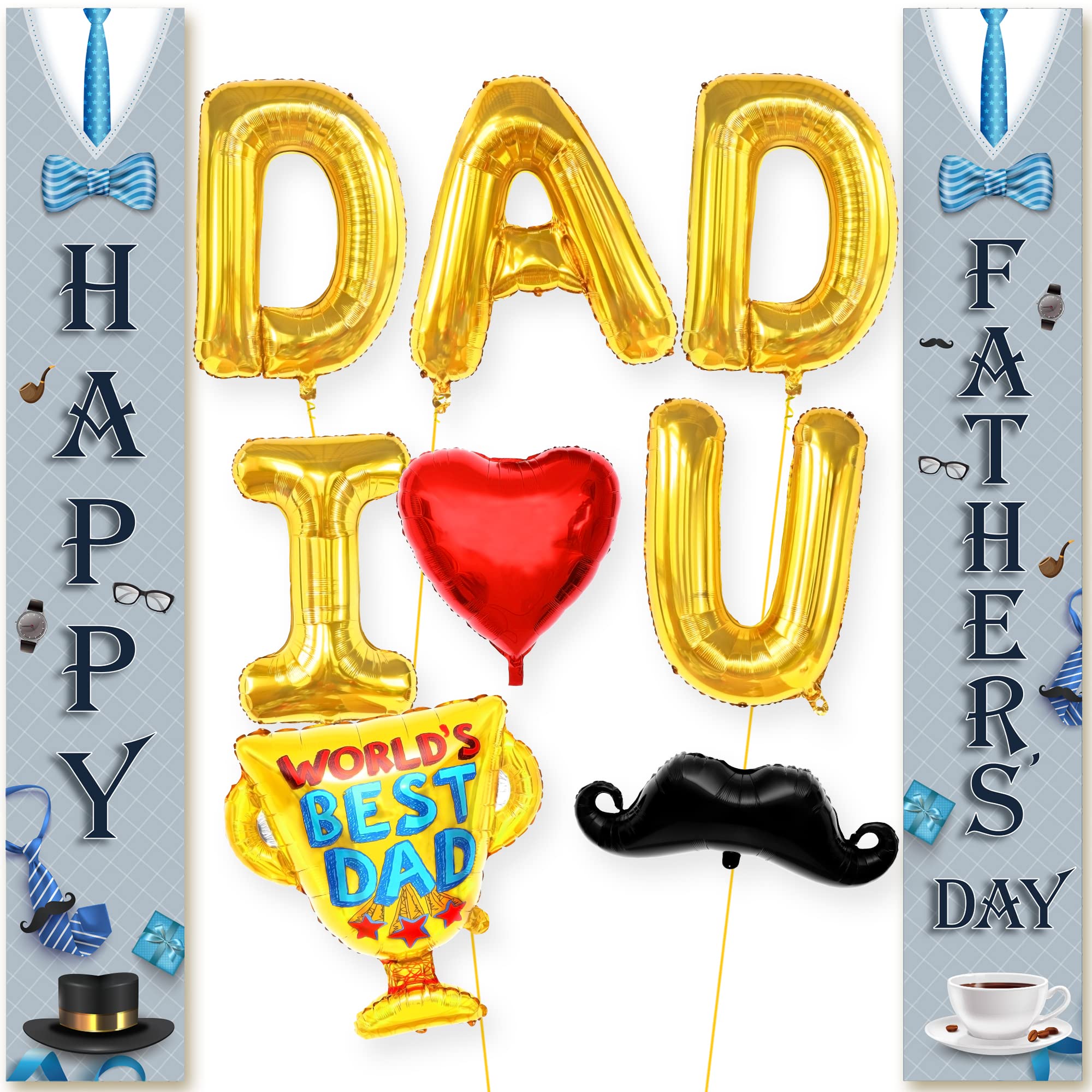 Amazon.com: Happy Fathers Day Door Banner - 72x12 Inch with Dad I Love ...