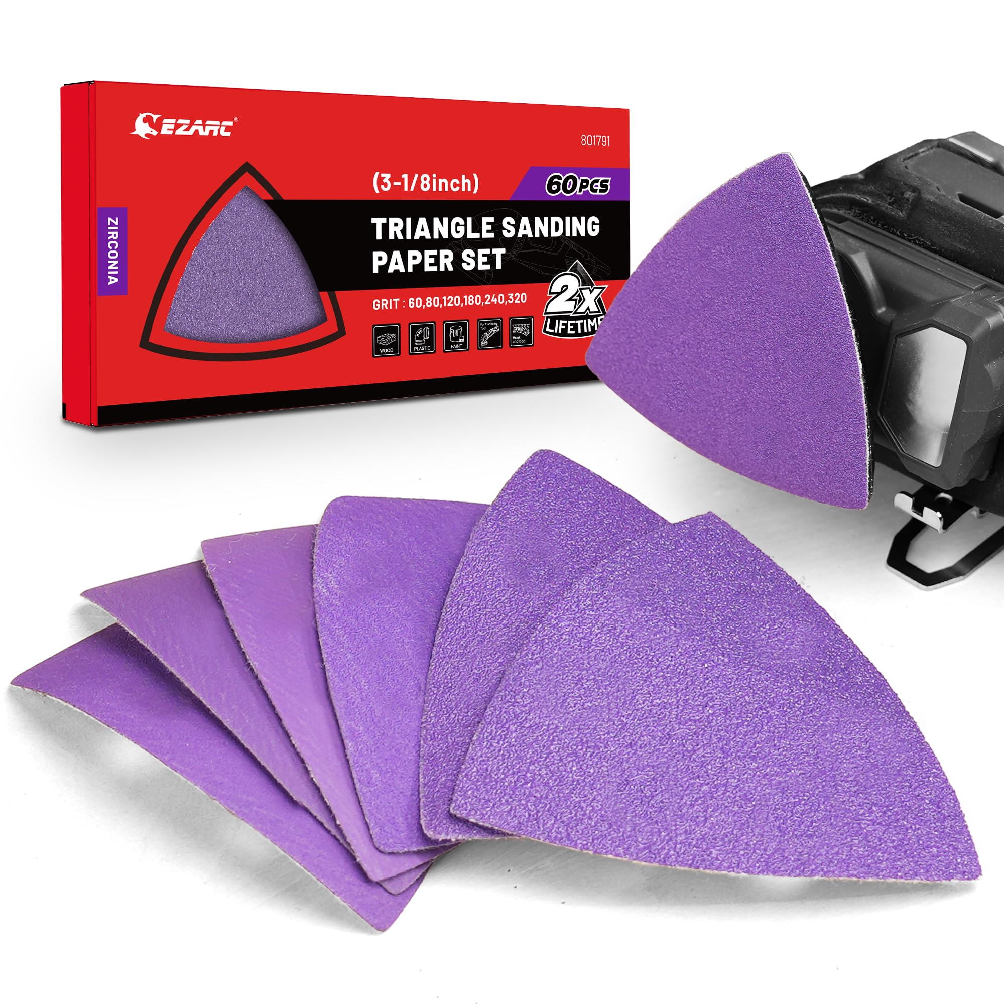 Snapklik.com : EZARC Triangle Sanding Paper, 3-1/8 Inch Triangular ...