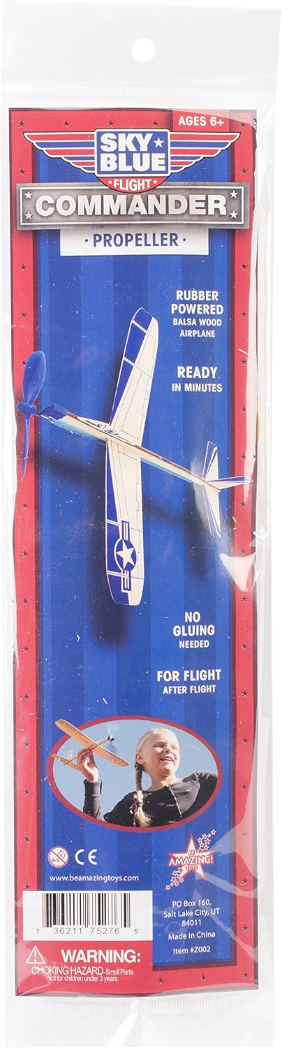 Amazon.com: Sky Blue Flight Balsa Eagle Jet Rubber Band Powered Glider ...