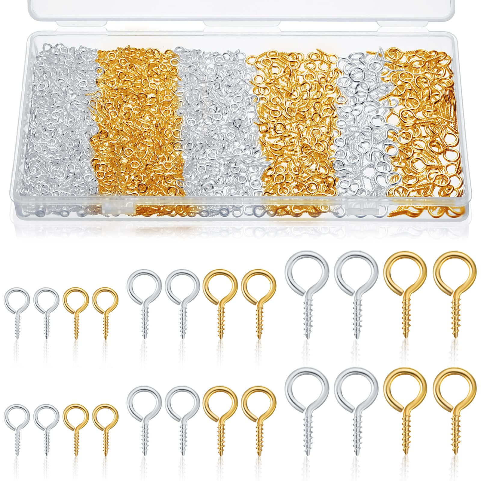 Amazon.com: Ferraycle 1200 Pcs 3 Sizes Small Eye Screws for Jewelry ...