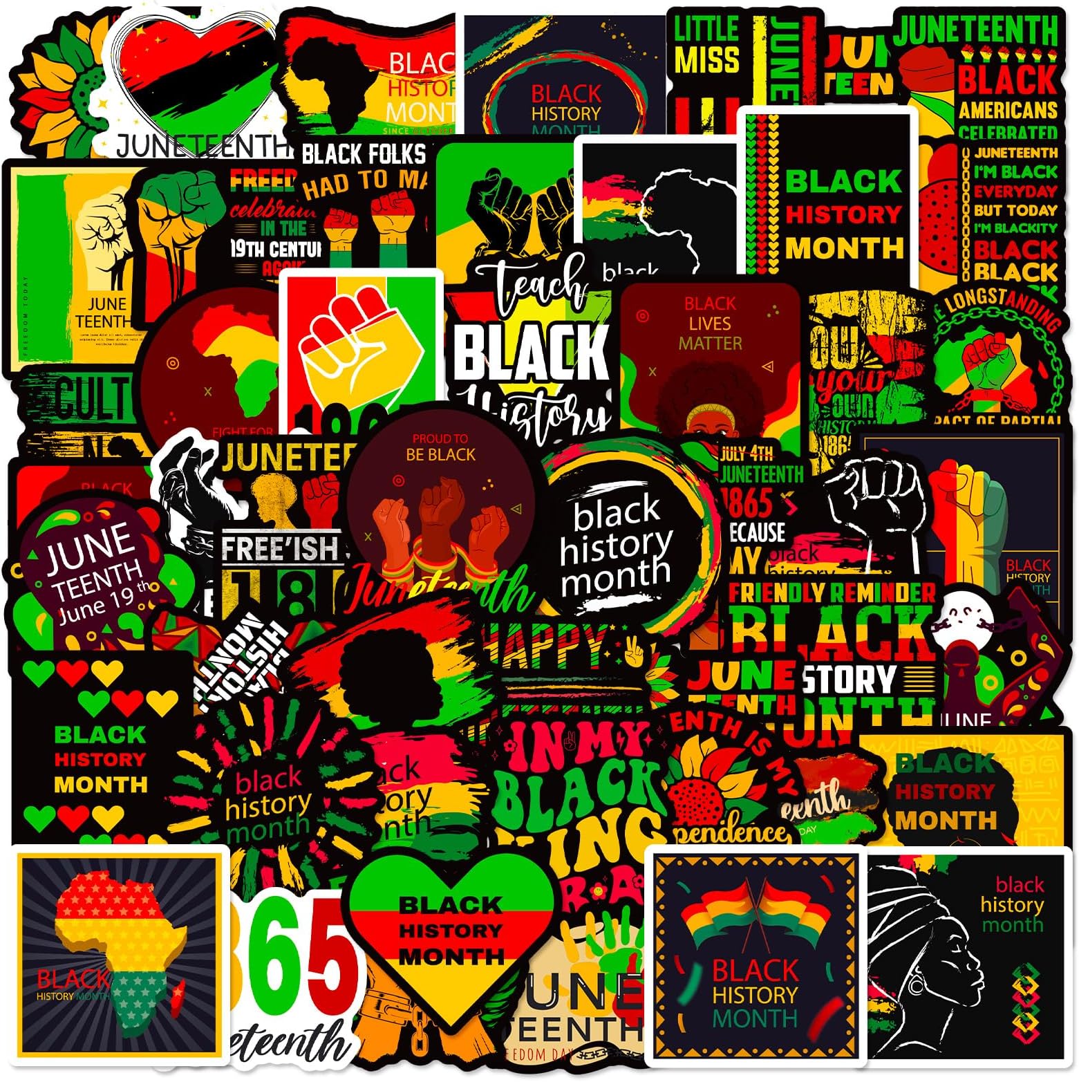 Amazon.com: HOWAF 40pcs Happy Juneteenth Vinyl Stickers, Juneteenth Day ...