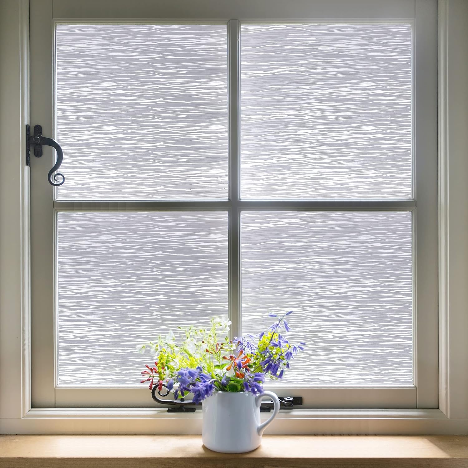 Amazon.com: FEOMOS Clear Waters Window Privacy Film, Non Adhesive ...