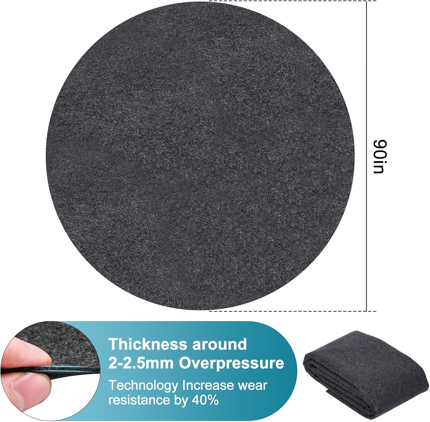 90 Inch Dia Round Inflatable Hot Tub Mat,Waterproof Slip-Proof Backing ...