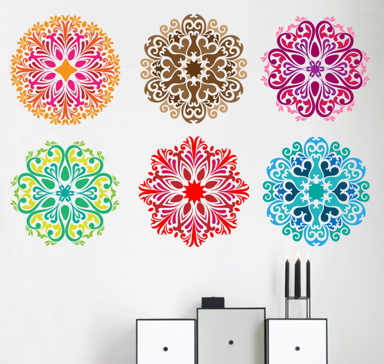 Buy Happy Walls Rangoli Design Wall Decal/Wall Mural Online at Low ...