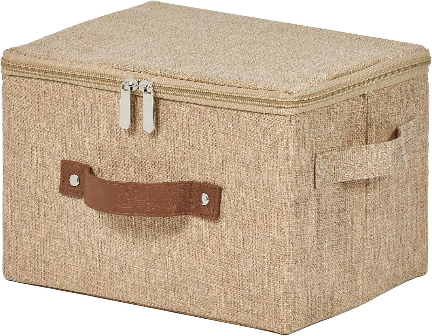 Amazon.com - VinneGenzz Storage Bins with Zipper Lid Cotton Linen ...