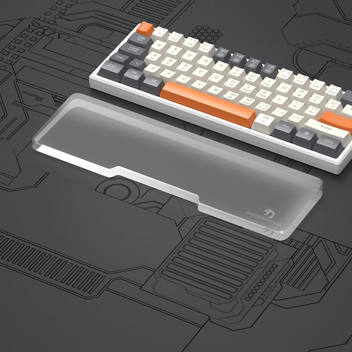 MAMBASNAKE CNC Acrylic Wrist Rest for Mini 60% Keyboard - Acrylic ...