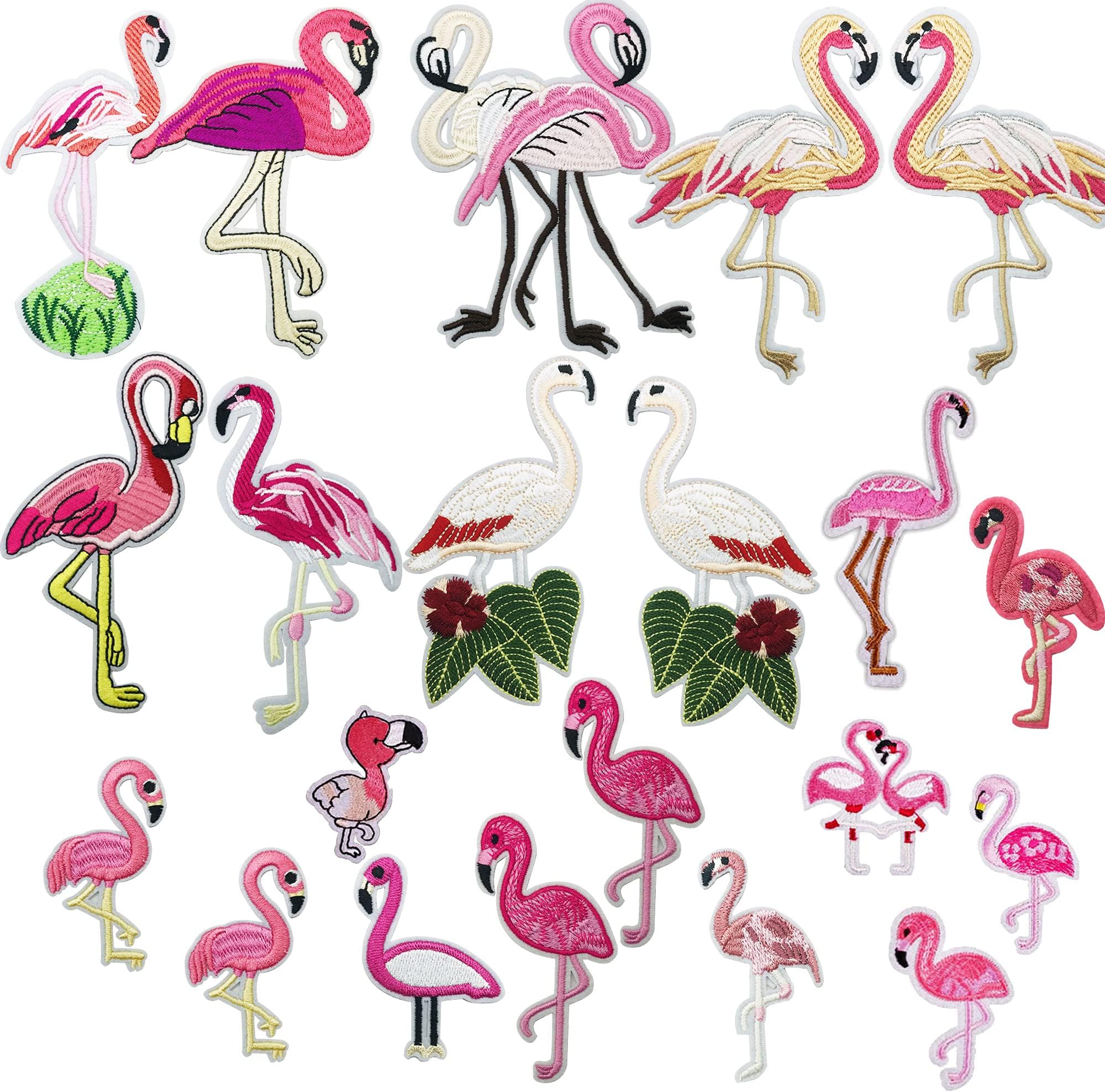 Amazon.com: HDHYK Flamingo Embroidered Patch Sew on Appliques for ...