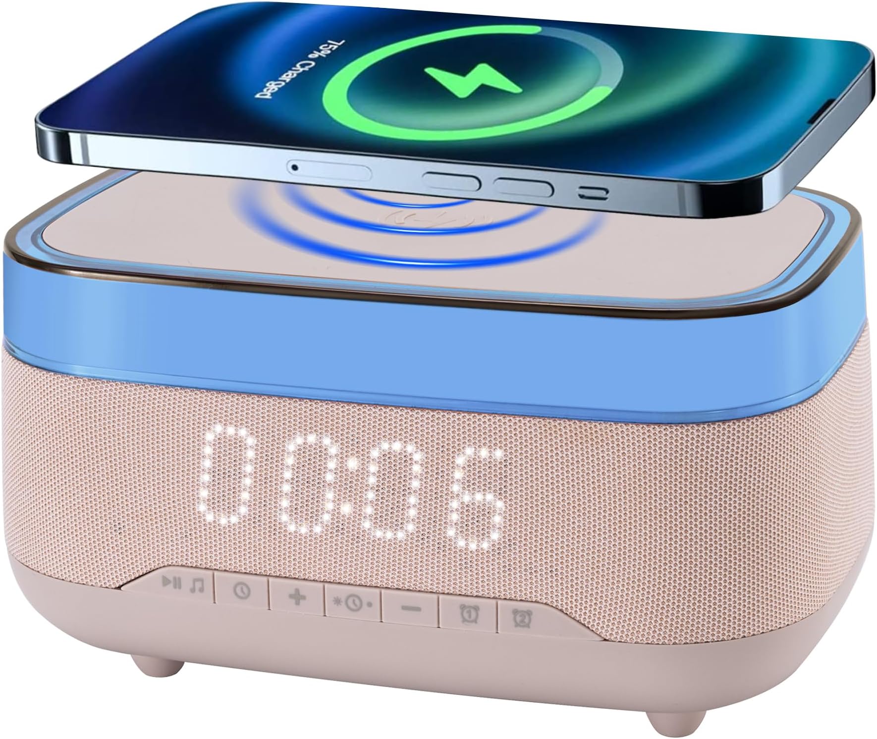 Amazon.com: Bluetooth Speaker with Wireless Charging Dual Alarm Clock,3 ...