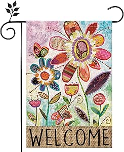 Amazon.com : Whaline Flower Garden Flag Colorful Floral Yard Flag ...