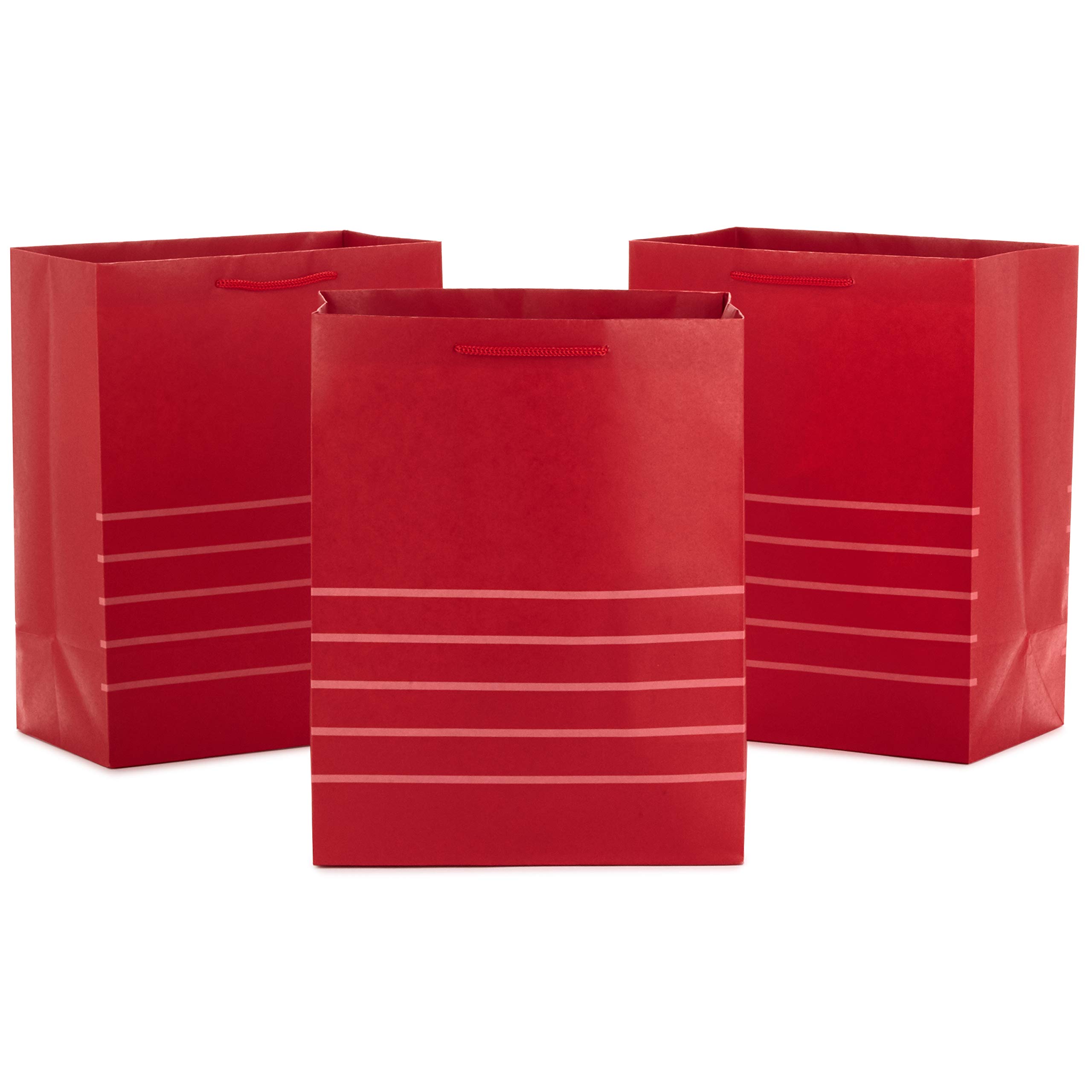Amazon.com: Hallmark 11" Large Red Gift Bags (Pack of 3) for Christmas ...